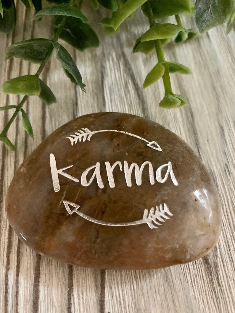 Inspirational Rock Engraved Word Rocks Karma Engraved | Etsy