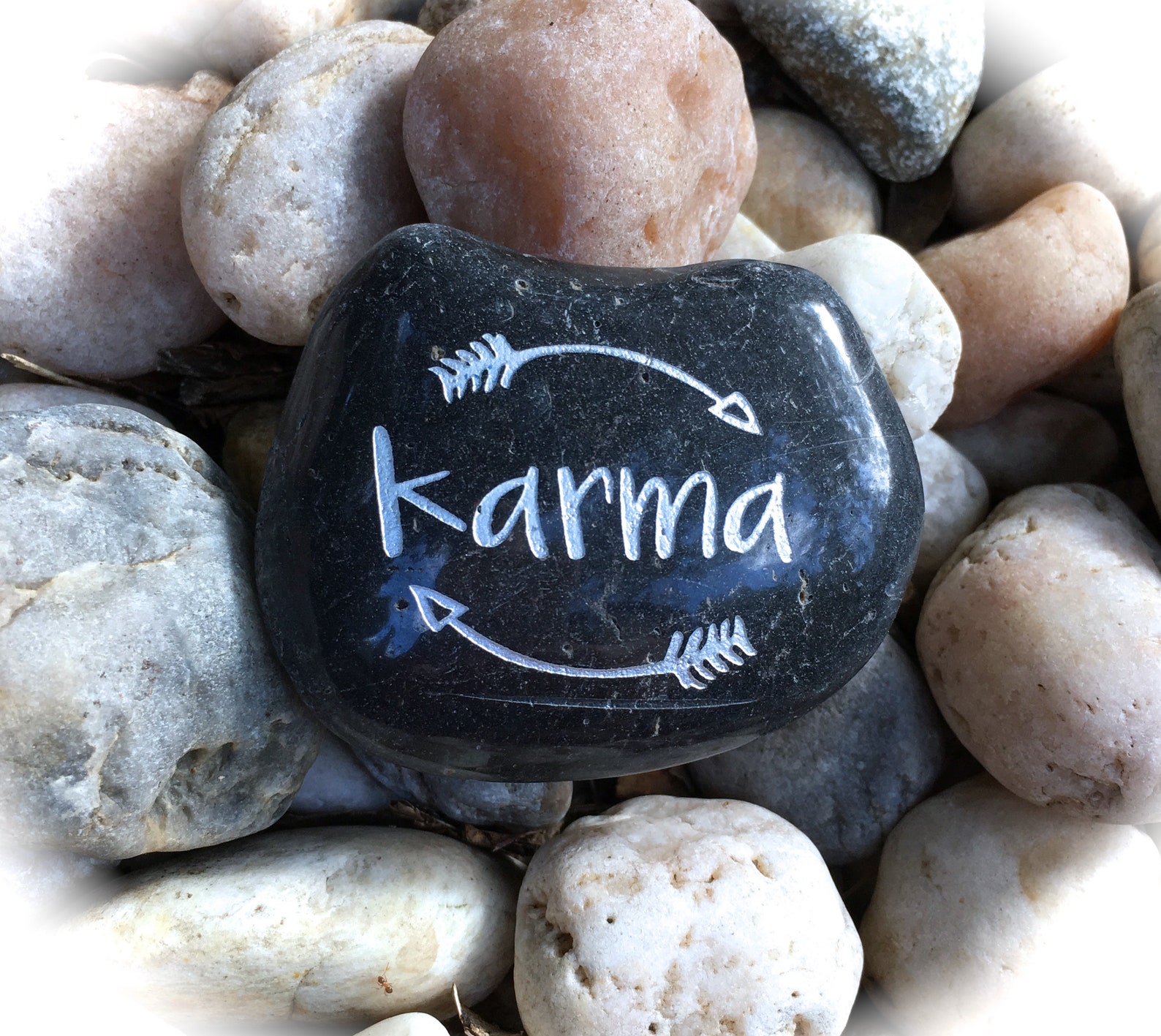 Inspirational Rock Engraved Word Rocks Karma Engraved | Etsy