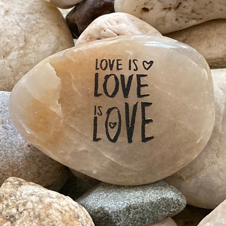 Inspirational Rock Engraved Word Rocks Love is Love is Love - Etsy