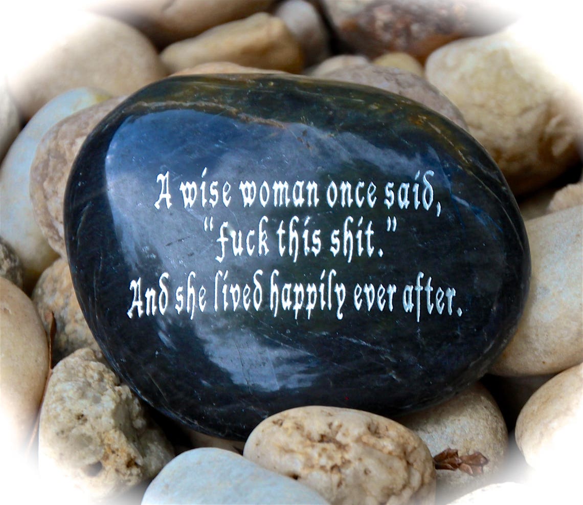Inspirational Rock Engraved Word Rocks A Wise Woman Once | Etsy