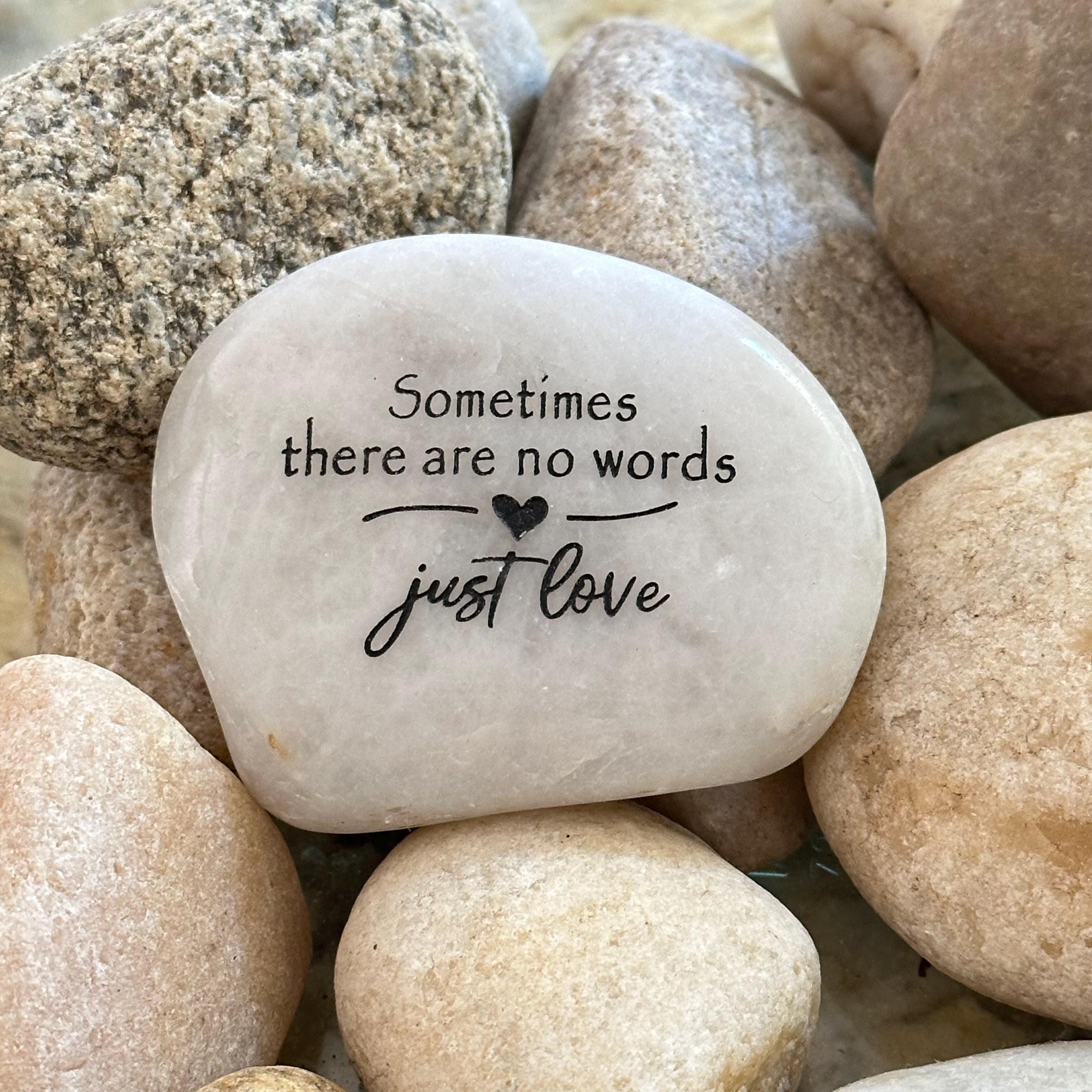 Engraved Rock: 'no Words Just Love' Sympathy Gift | Memorial Stone ...