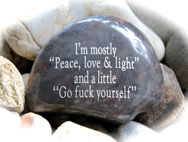 Inspirational Rock Engraved Word Rocks I'm Mostly Peace - Etsy UK