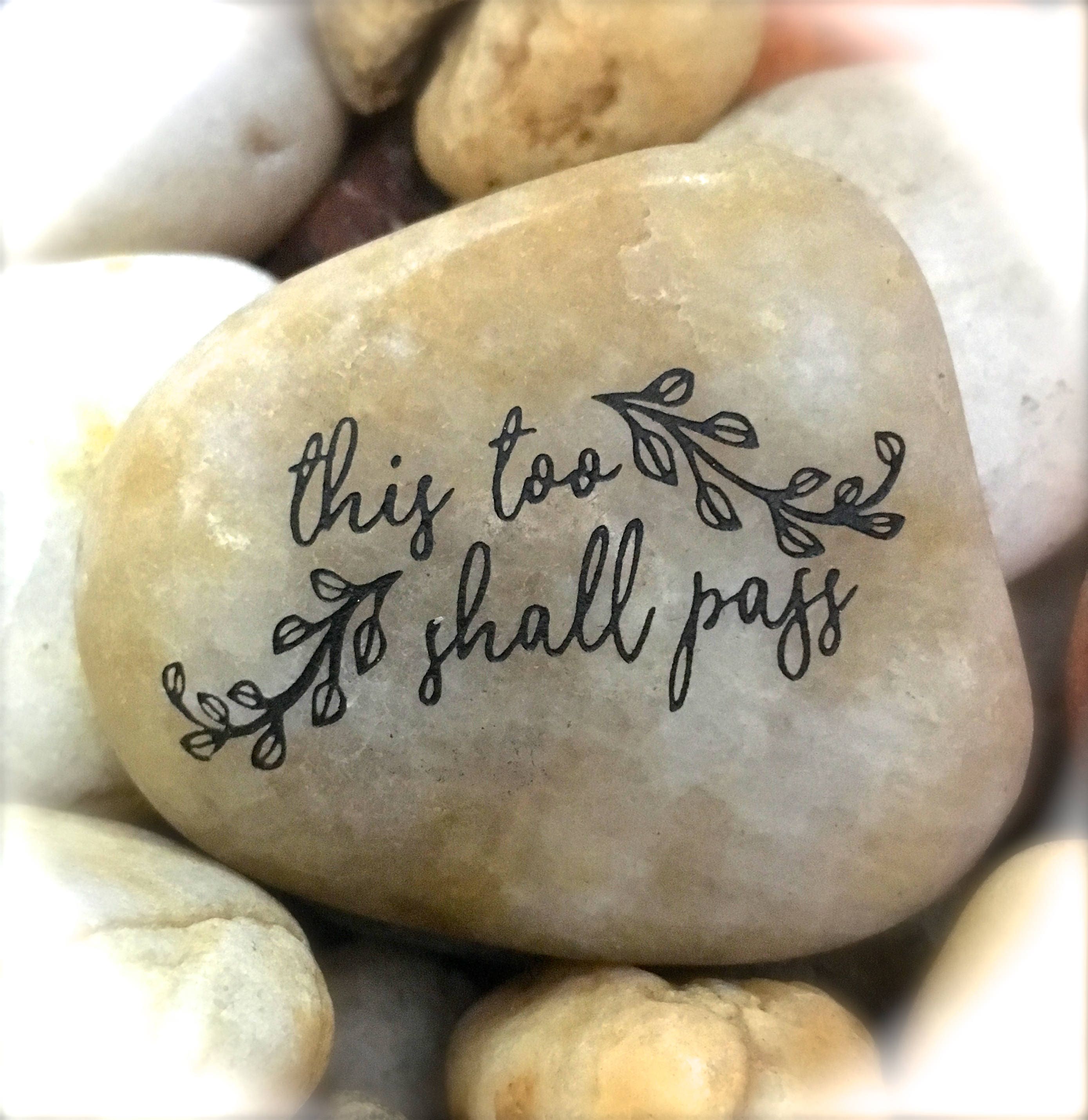 Inspirational Rock Engraved Word Rocks This Too Shall Pass - Etsy