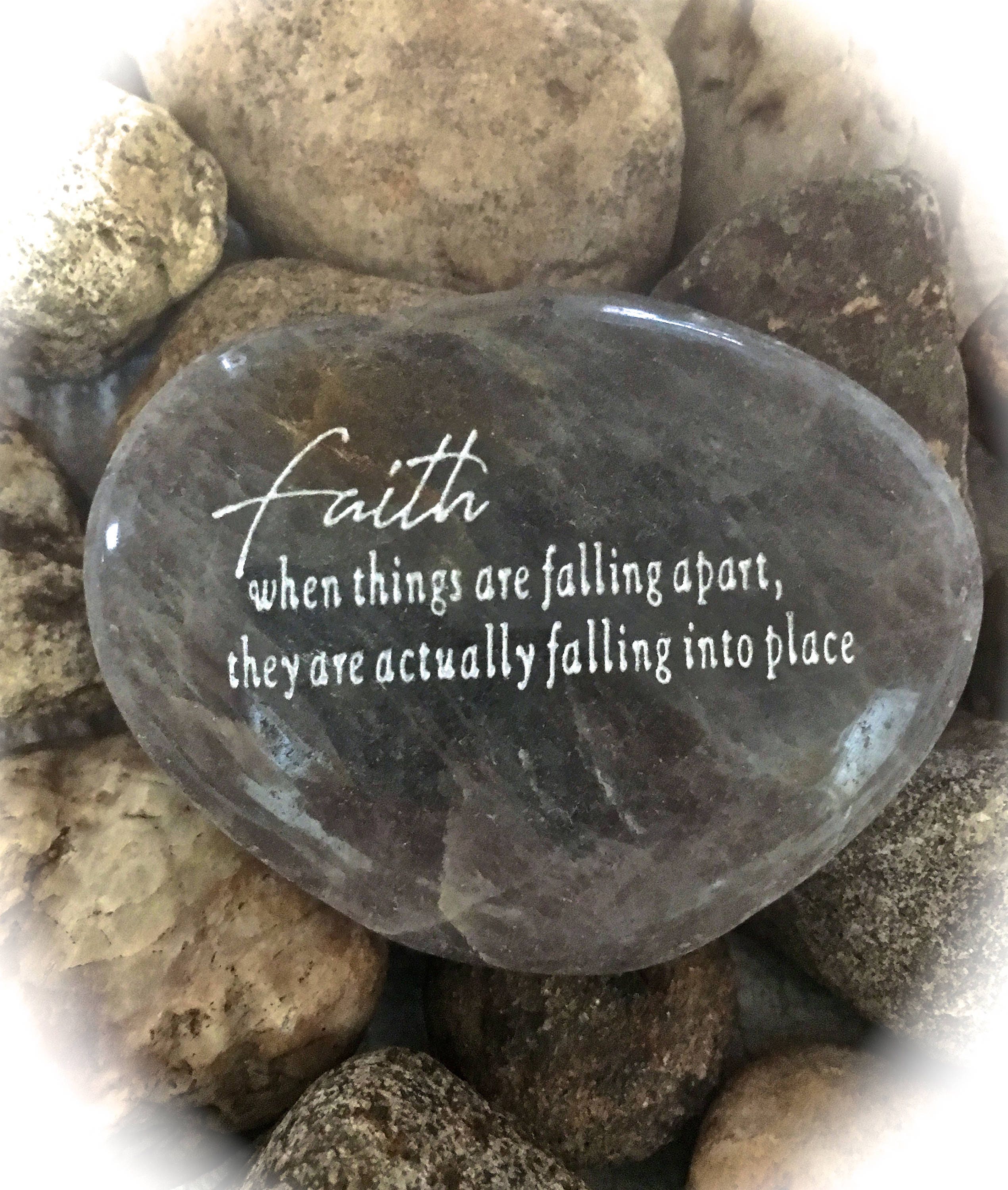 Engraved Rock | Faith Quote | Encouragement Stone | Thinking of You ...