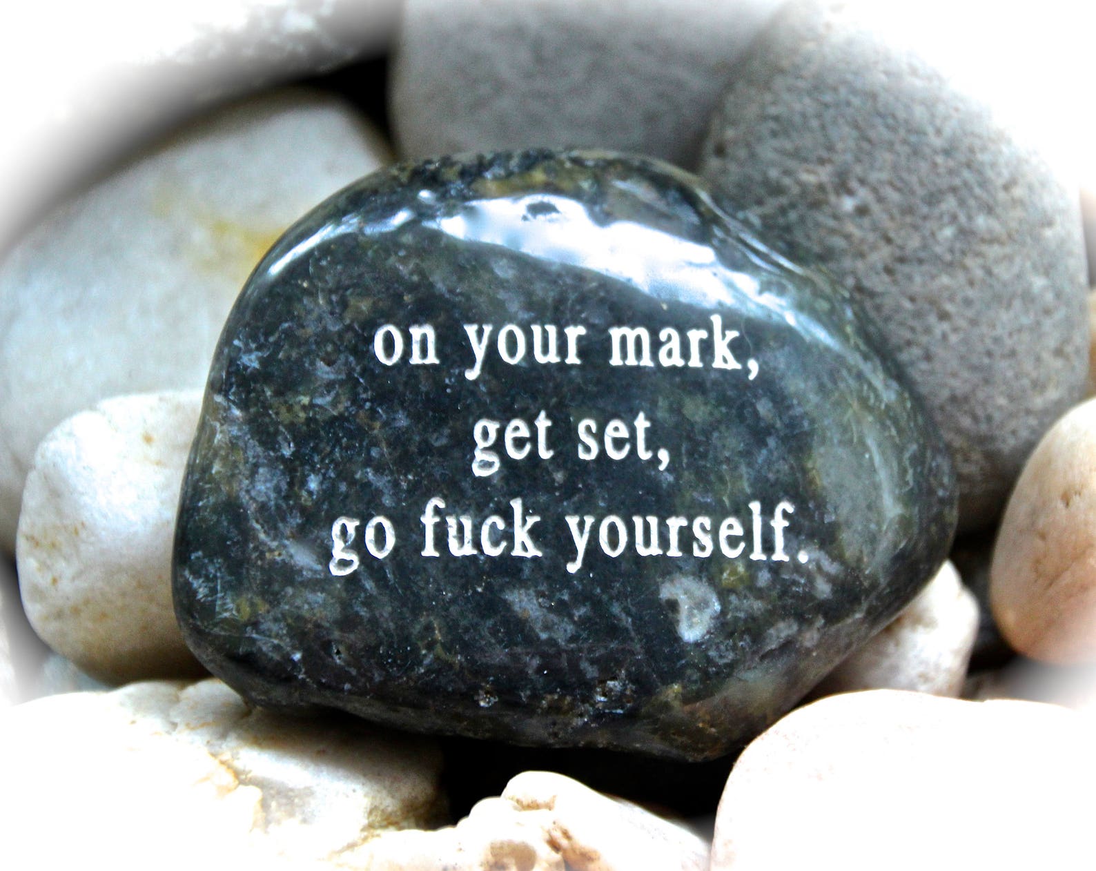 Inspirational Rock Engraved Word Rocks on Your Mark Get - Etsy