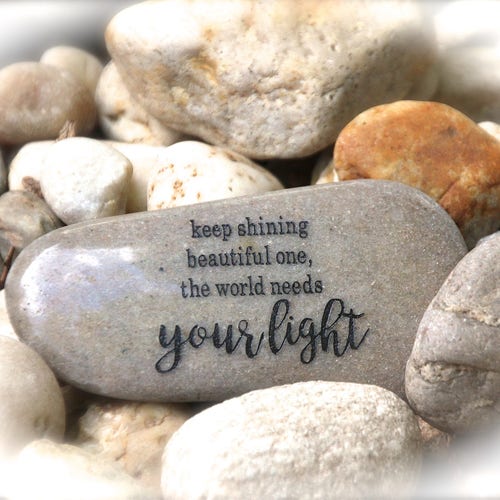 Engraved Word Rock Inspirational Quotes You Are My Rock - Etsy