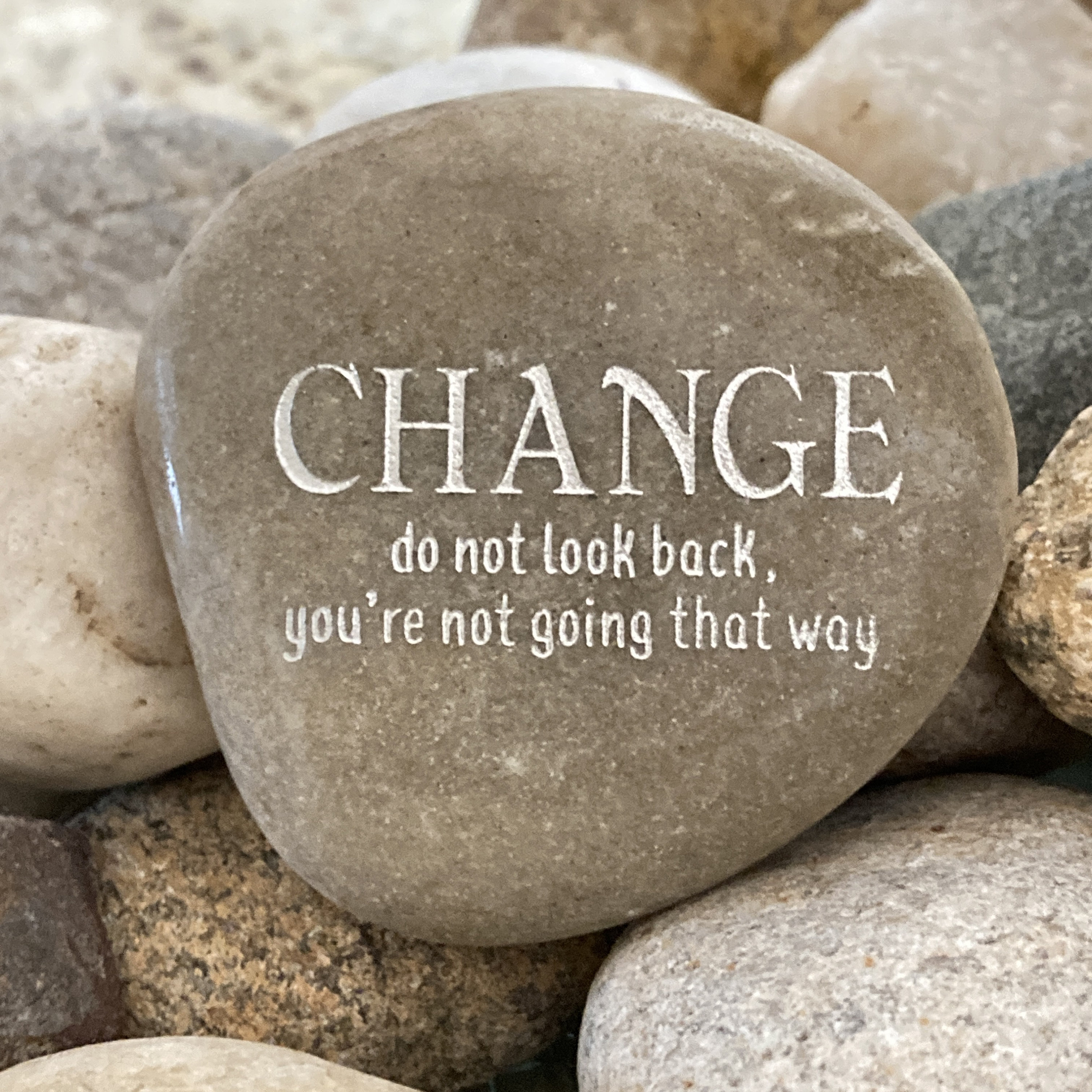 Inspirational Rock Engraved Word Rocks Change Do Not Look - Etsy