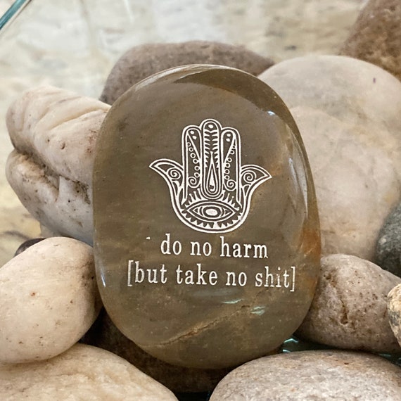 Inspirational Rock Engraved Word Rocks Do No Harm but Take - Etsy