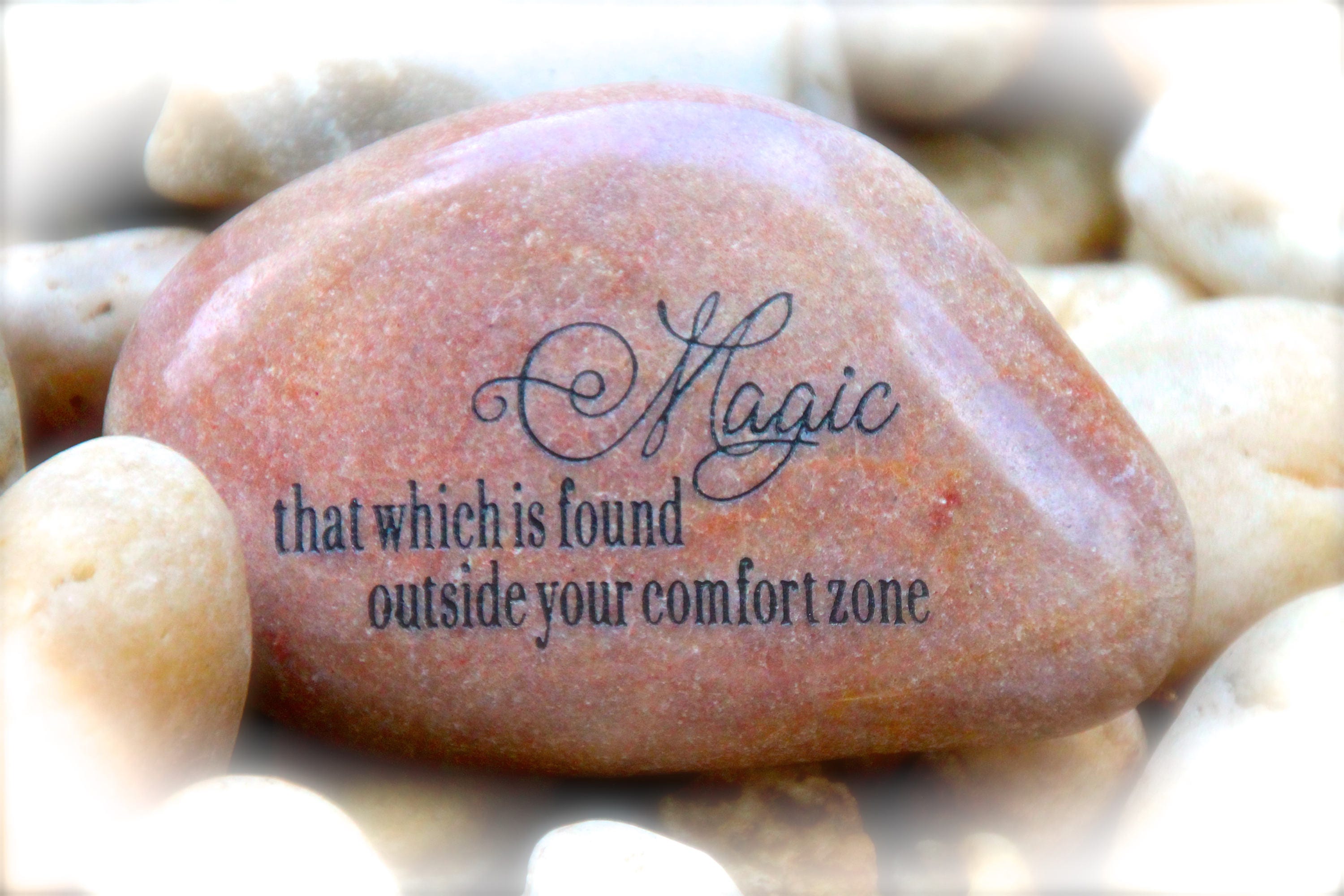 Inspirational Rock Engraved Word Rocks Magic That Which is | Etsy