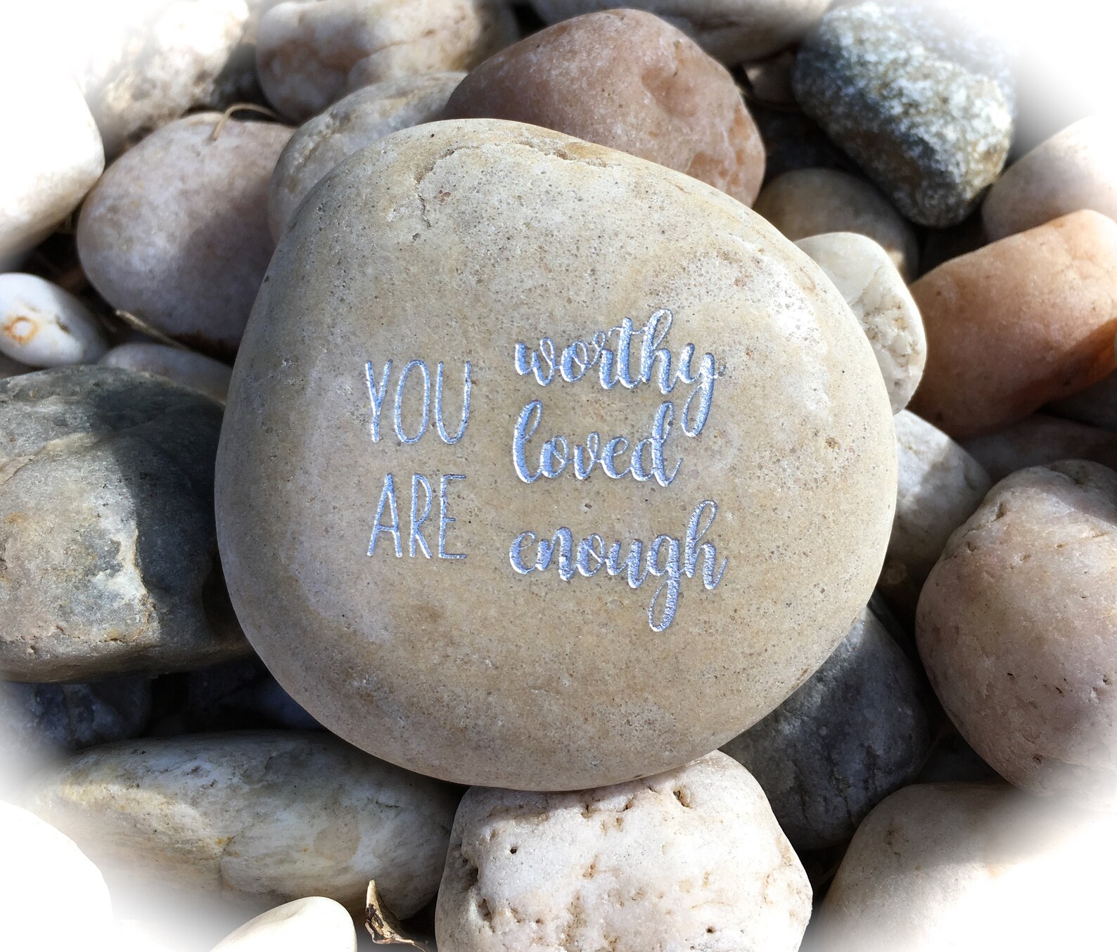 Inspirational Rock Engraved Word Rocks You Are Worthy You - Etsy