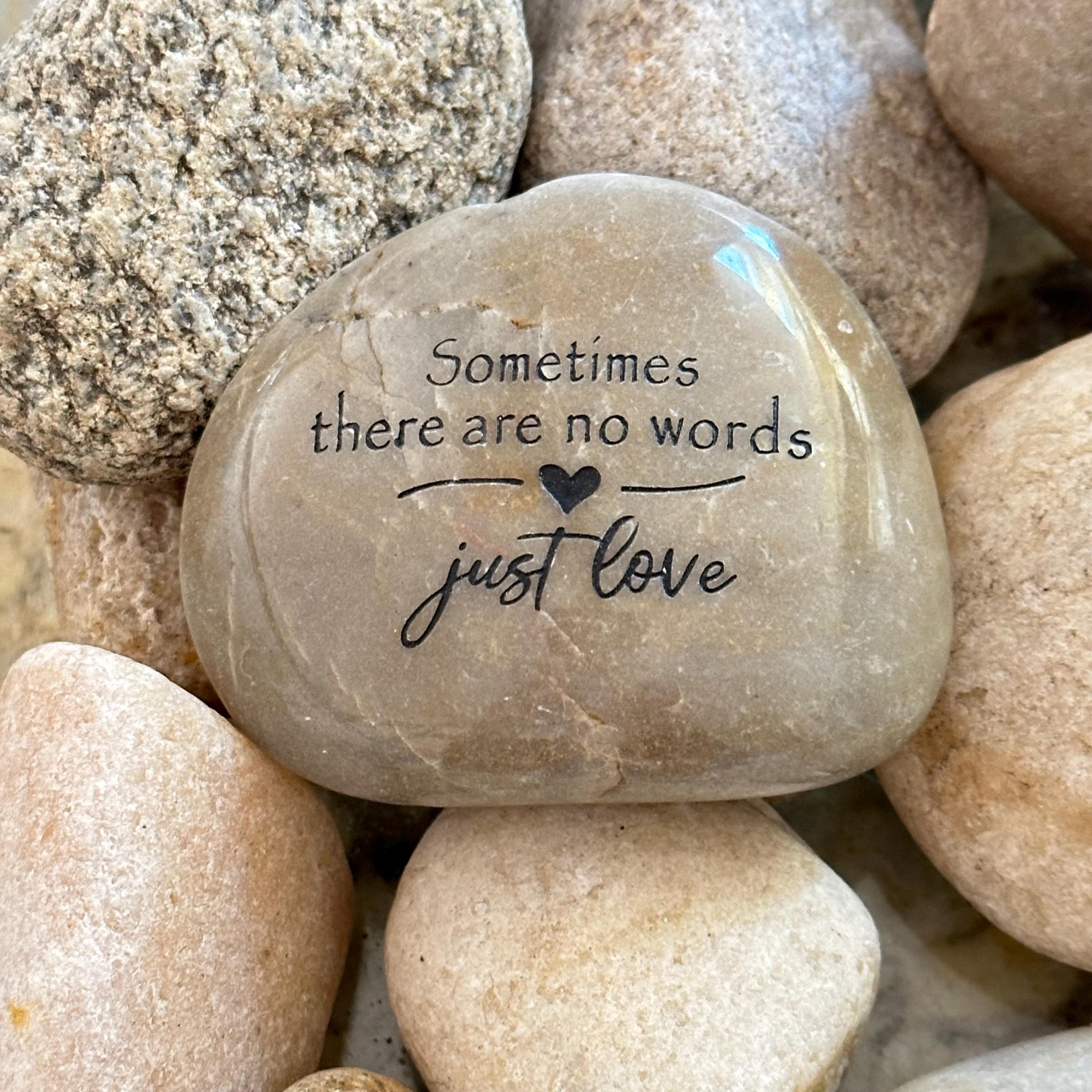 Engraved Rock: 'no Words Just Love' Sympathy Gift | Memorial Stone ...