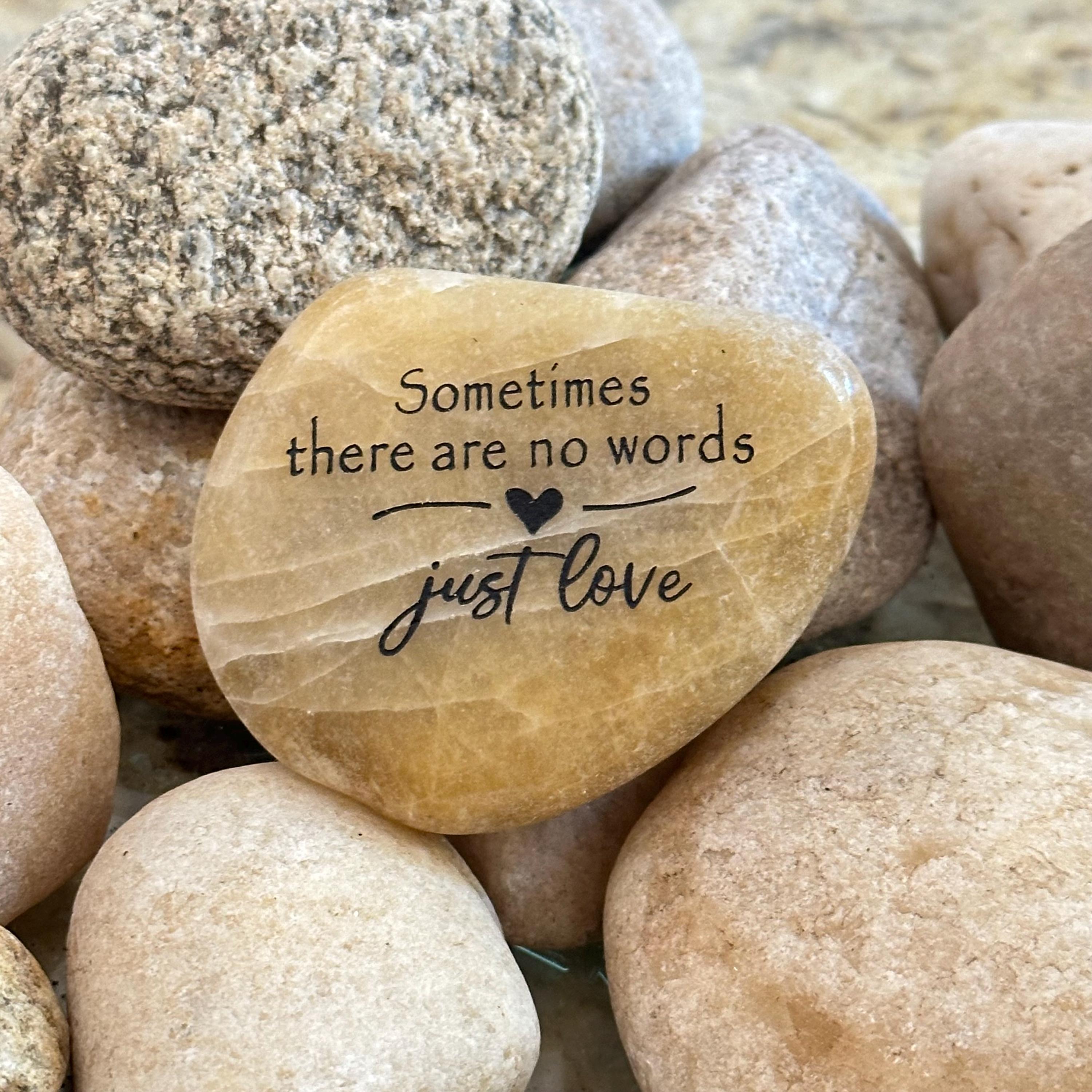 Engraved Rock: 'no Words Just Love' Sympathy Gift | Memorial Stone ...