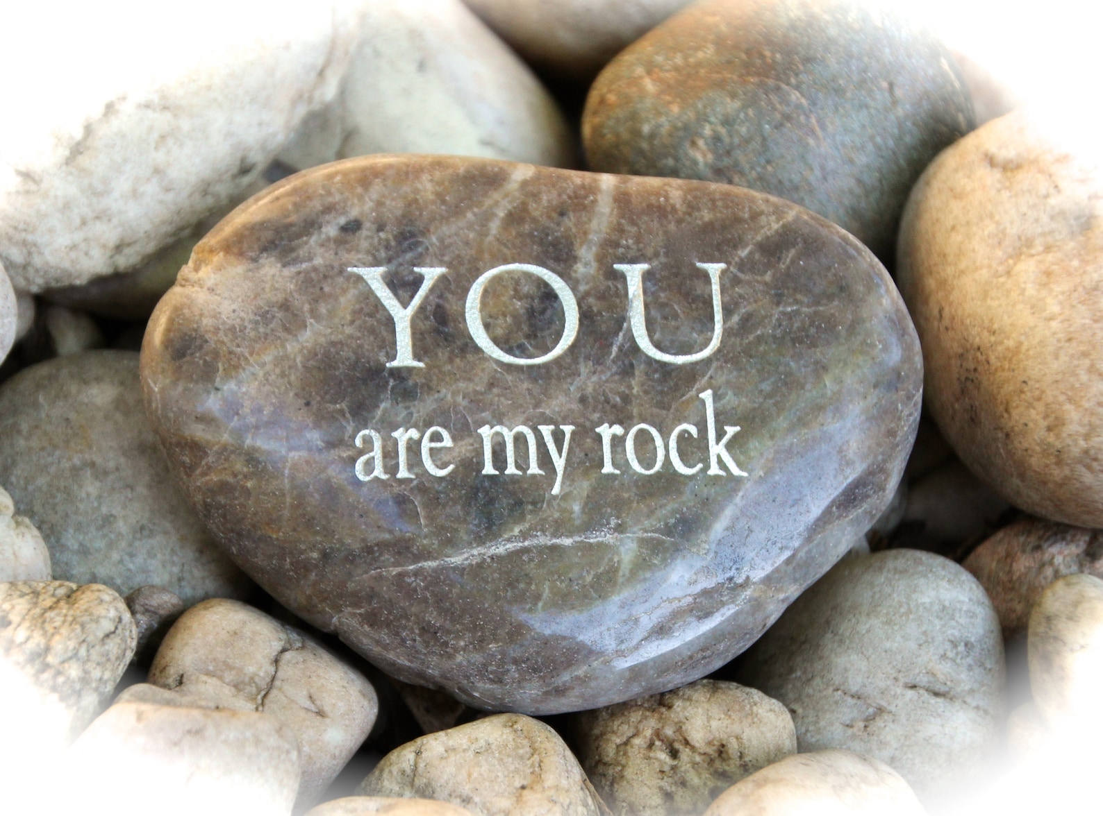 Engraved Word Rock Inspirational Quotes You Are My Rock - Etsy