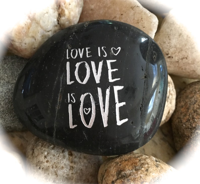 Inspirational Rock Engraved Word Rocks Love is Love is Love | Etsy