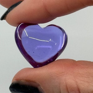 Purple Glass Pocket Heart: Love Token, Worry Palm Stone - Etsy