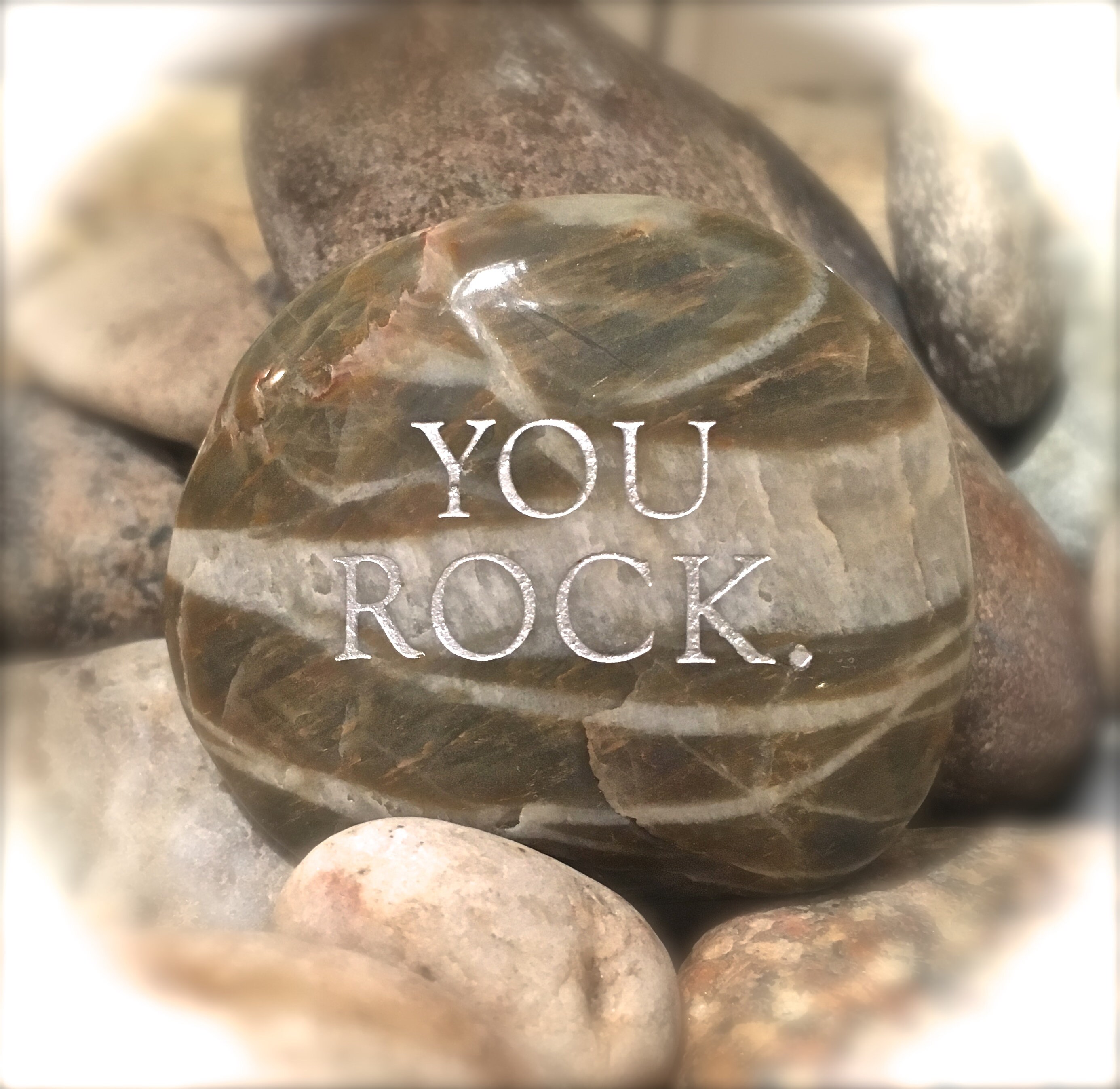 Engraved Rock ~ 'you Rock' ~ Inspirational Stone - Gratitude | Thank ...