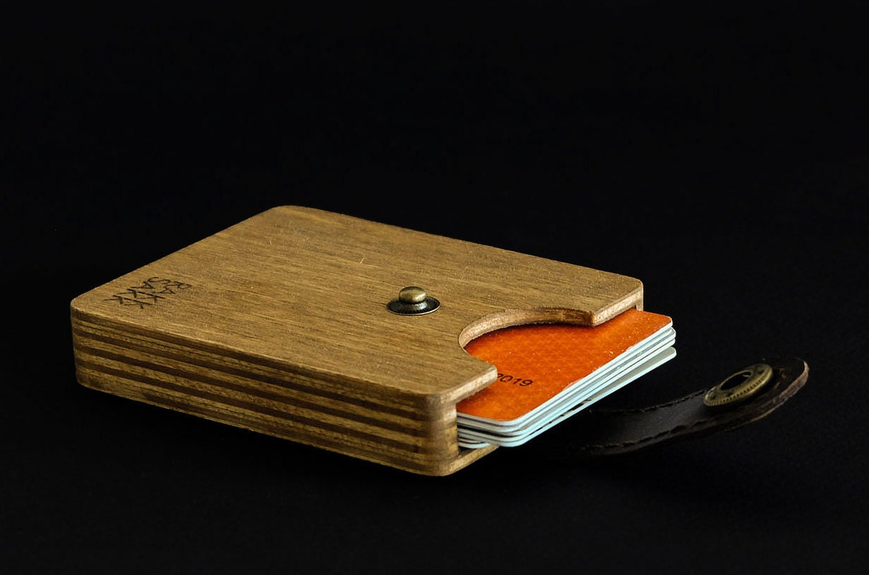 Wooden Card Case, Card Holder, Plywood Case, Wooden Wallet, Boss Gift ...
