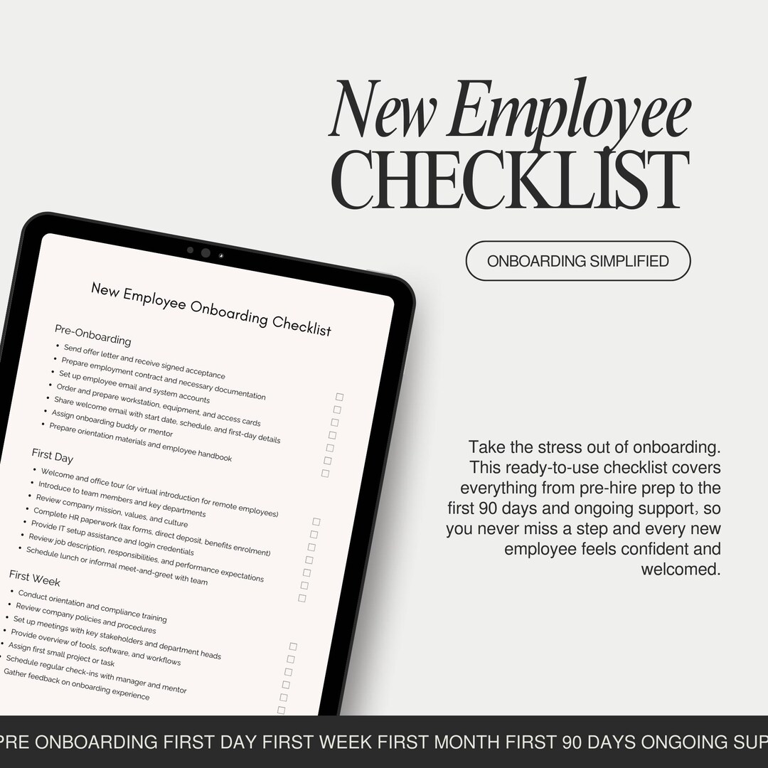 New Employee Onboarding 90 Day Checklist Includes a Free Performance ...