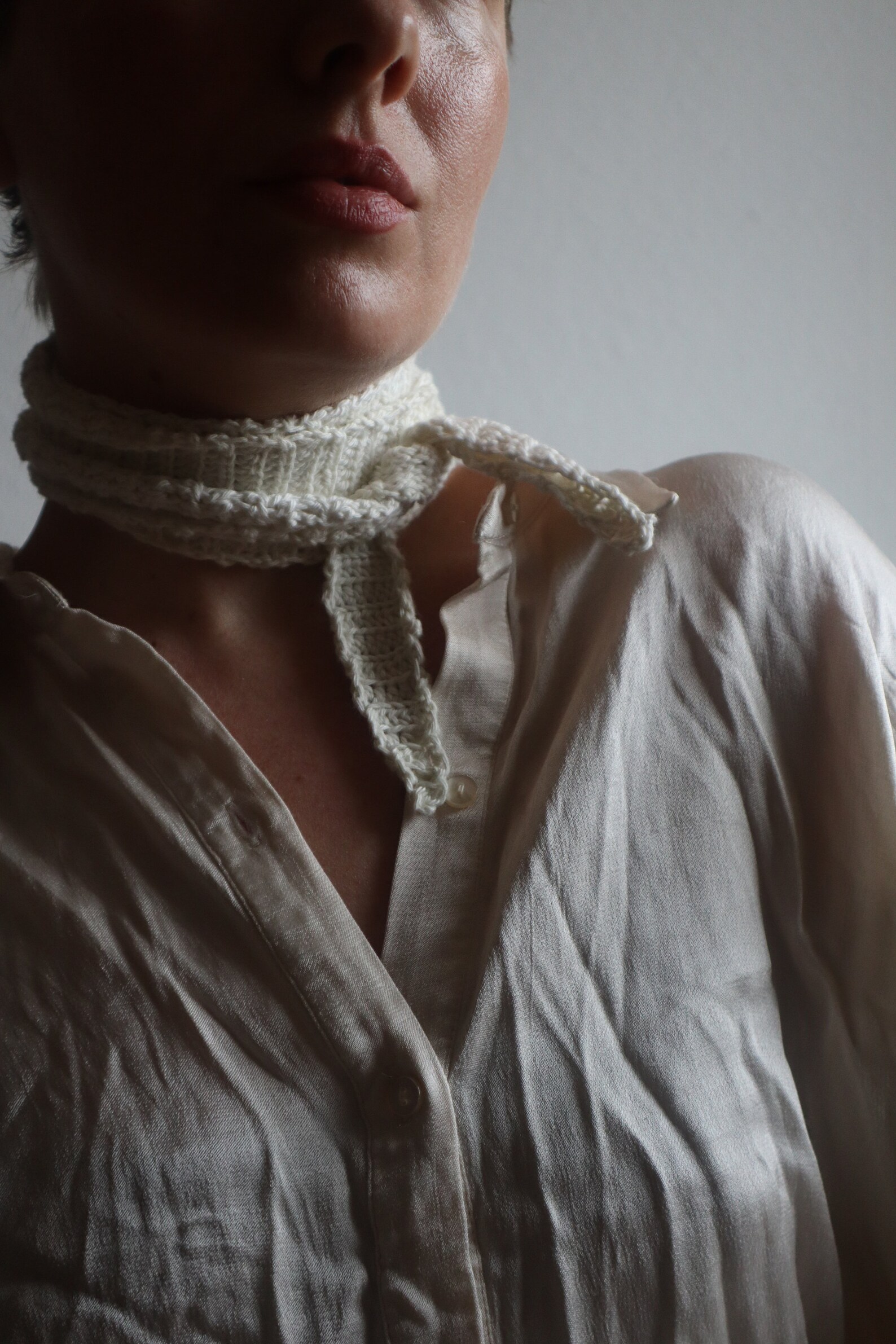 Crochet Cute Vintage Style Mini Scarf Necktie Cravat and Checkered ...