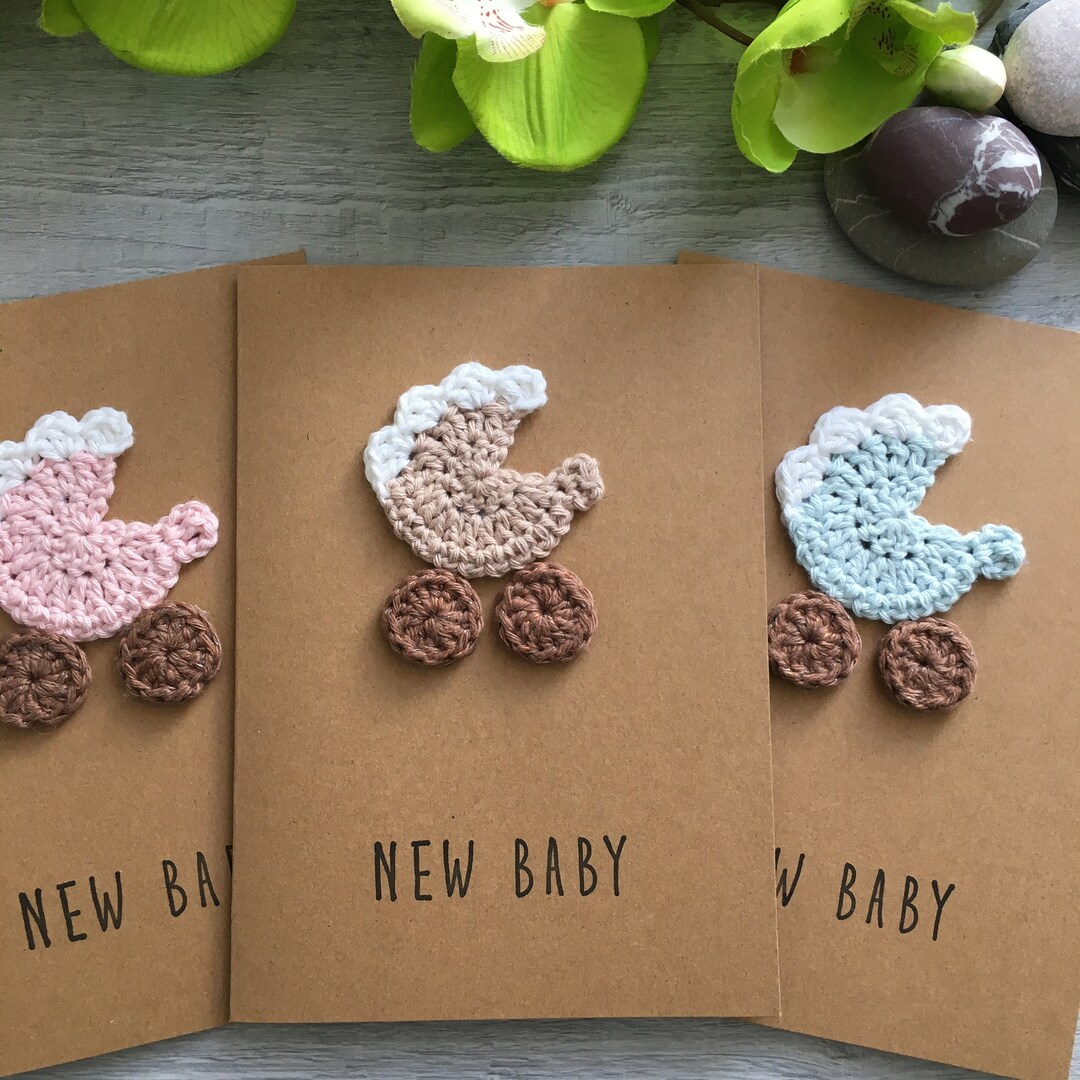 New Baby Cards - Handmade Crochet Pram/stroller Cards - Etsy