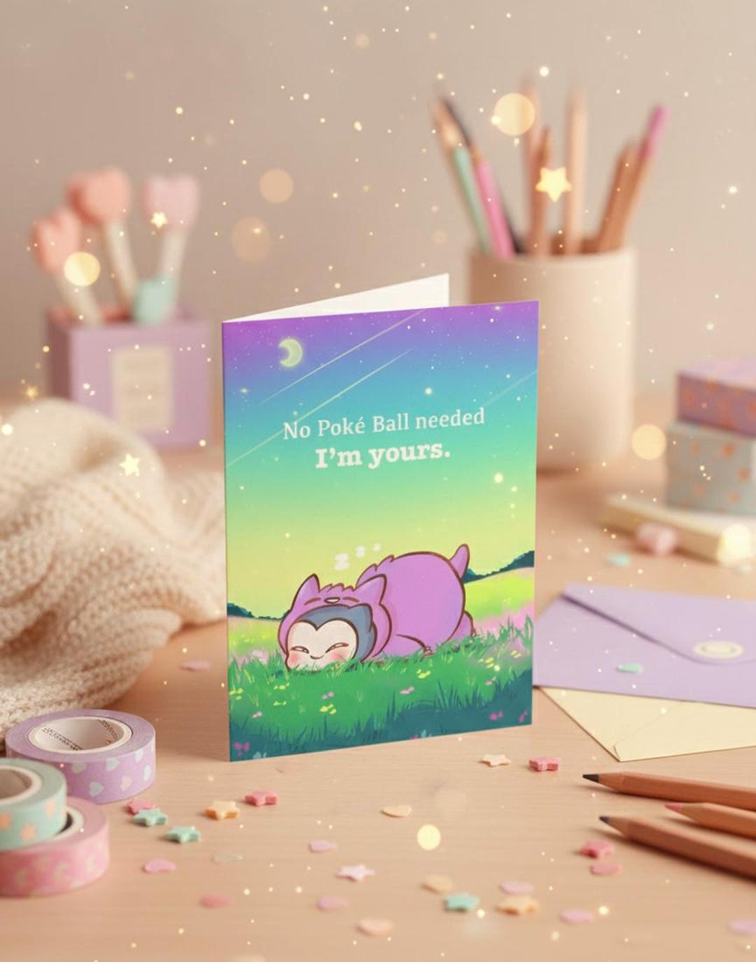 Sleeping Snorlax Love Card – No Poke Ball Needed - I'm Yours - Etsy