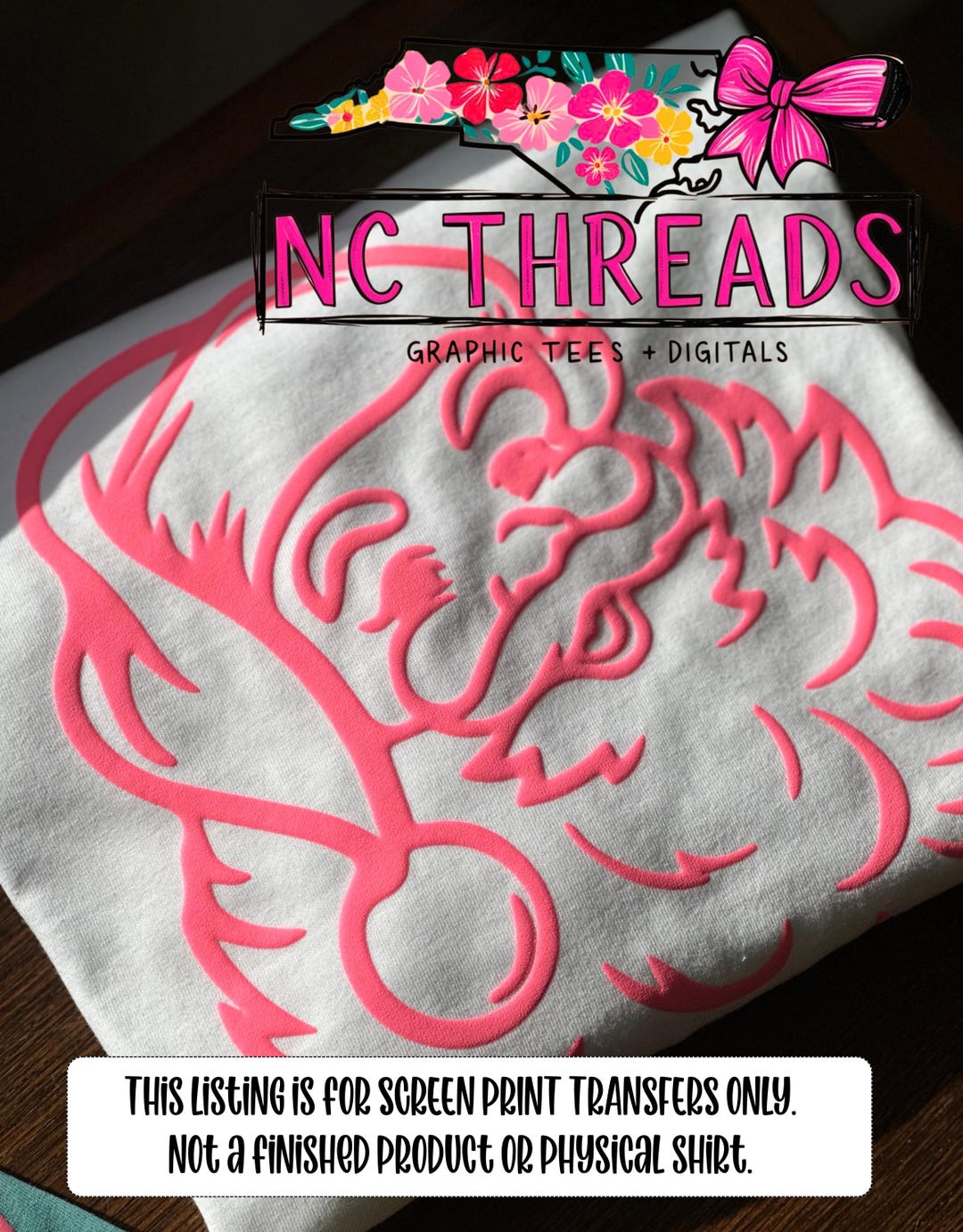 Light Pink Puff Screen Print Transfer | Ready to Press | Santa Claus ...