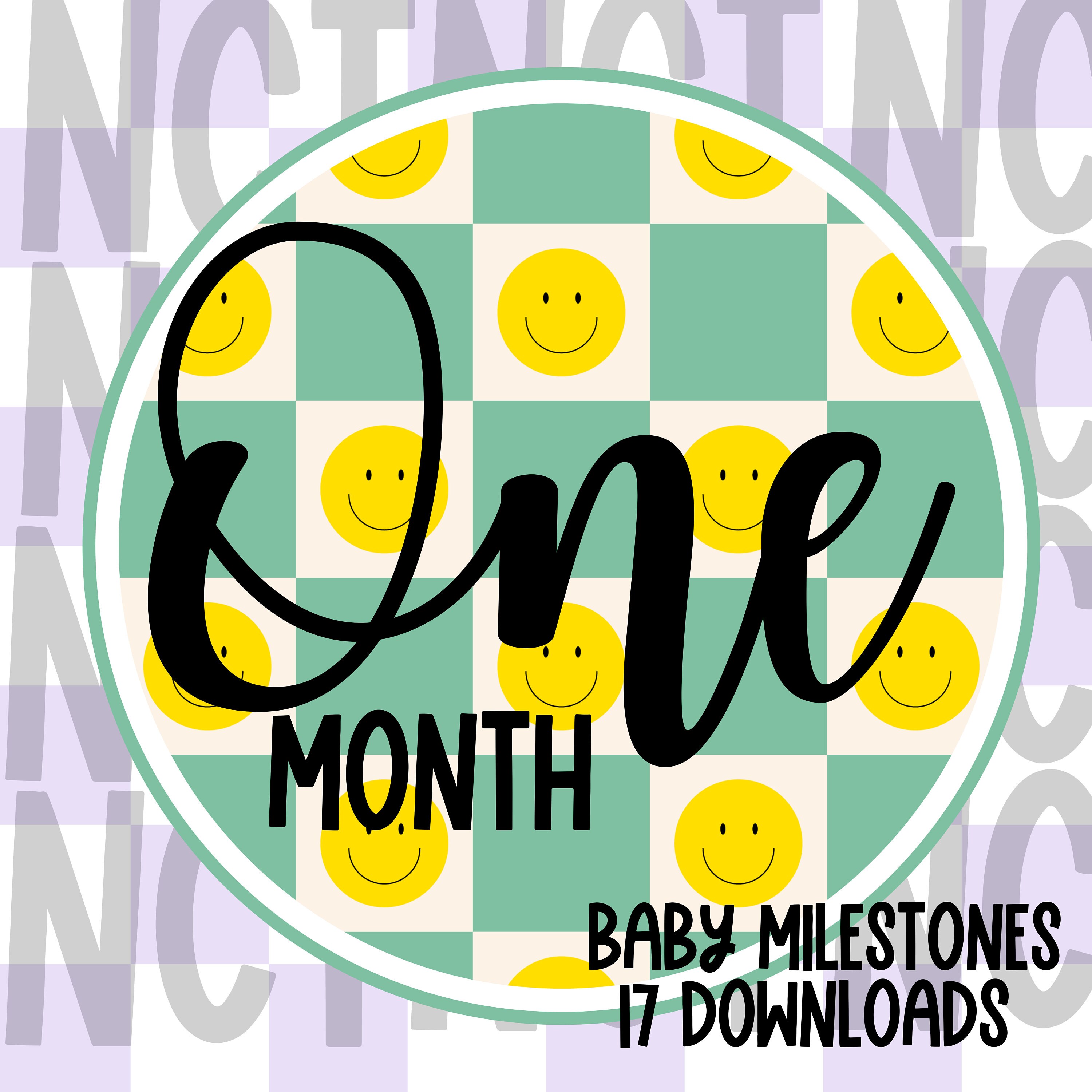Happy Face Baby Milestones PNG Bundle (digital Download) - Etsy