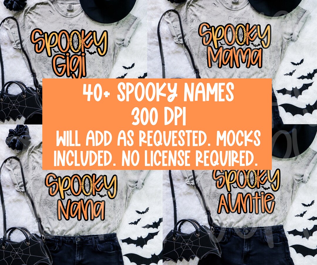 Spooky Names Png Bundle, Customizable Halloween Names PNG, Fall Png ...