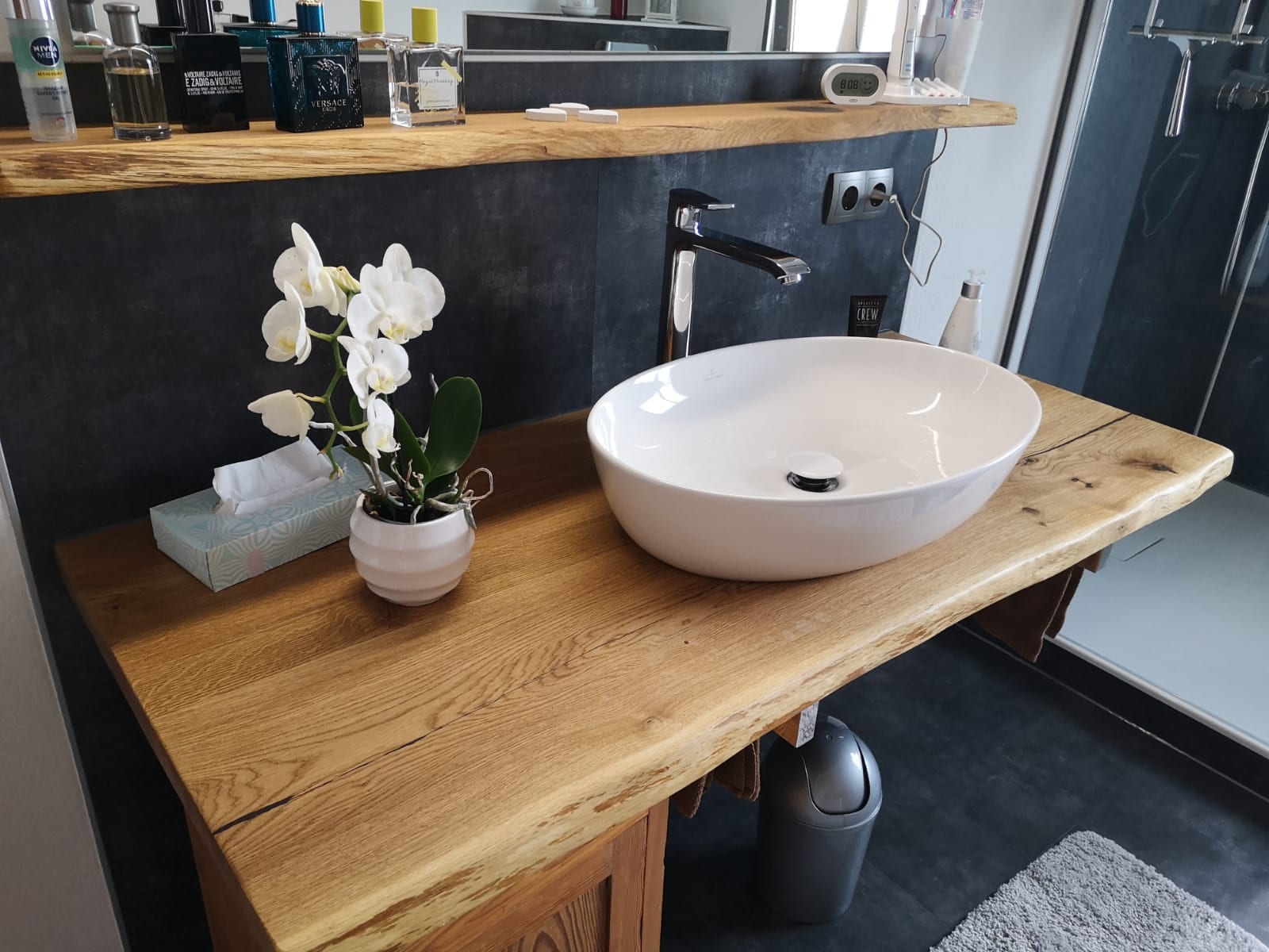 Waschtischplatte Waschtisch Massivholzplatte Eiche geölt - Etsy.de