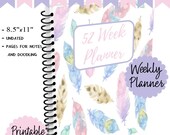 52 Week Planner Dateless Weekly Calendar Organizer Scheduling - Etsy