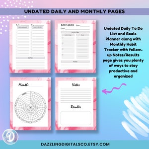 Productivity Planner Pack Undated Daily to Do Checklist Goals Monthly ...