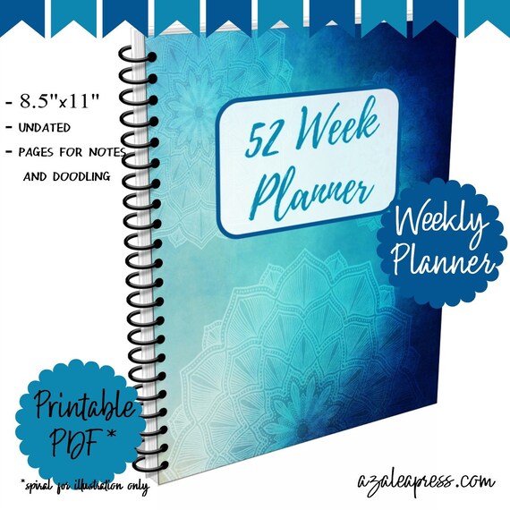 52 Week Planner Dateless Weekly Calendar Organizer Scheduling | Etsy