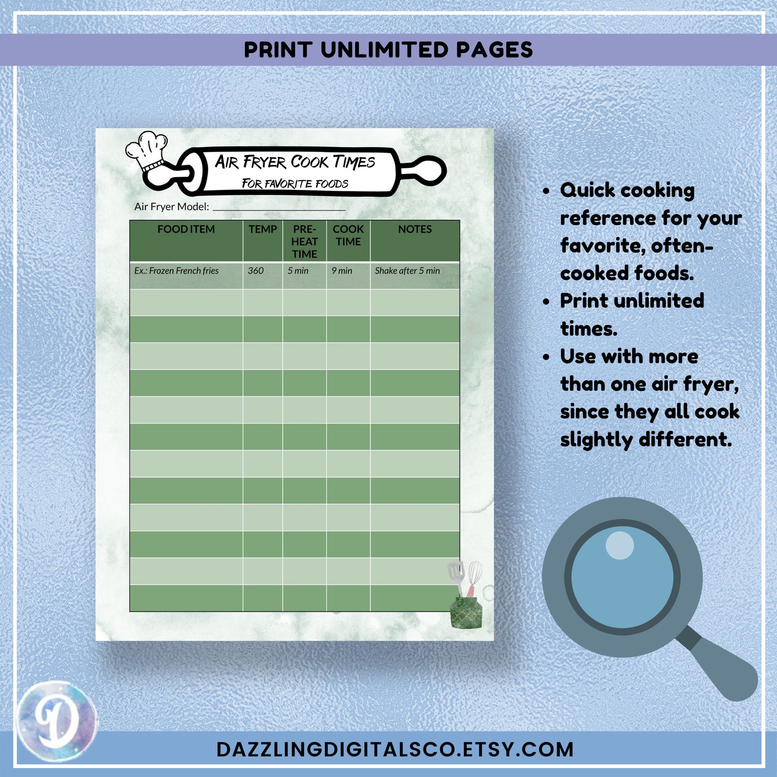 Air Fryer Cheat Sheet Cook Times Cheatsheet Cooking Favorite Foods ...
