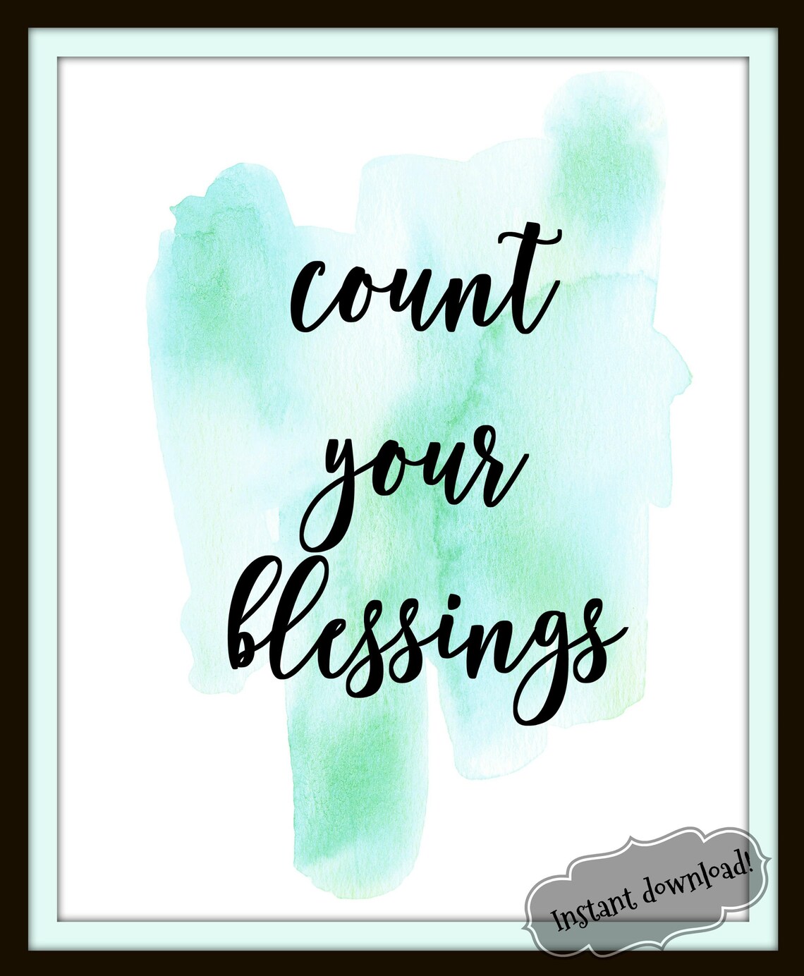 Printable Wall Art Count Your Blessings Digital Art Print Inspirational ...