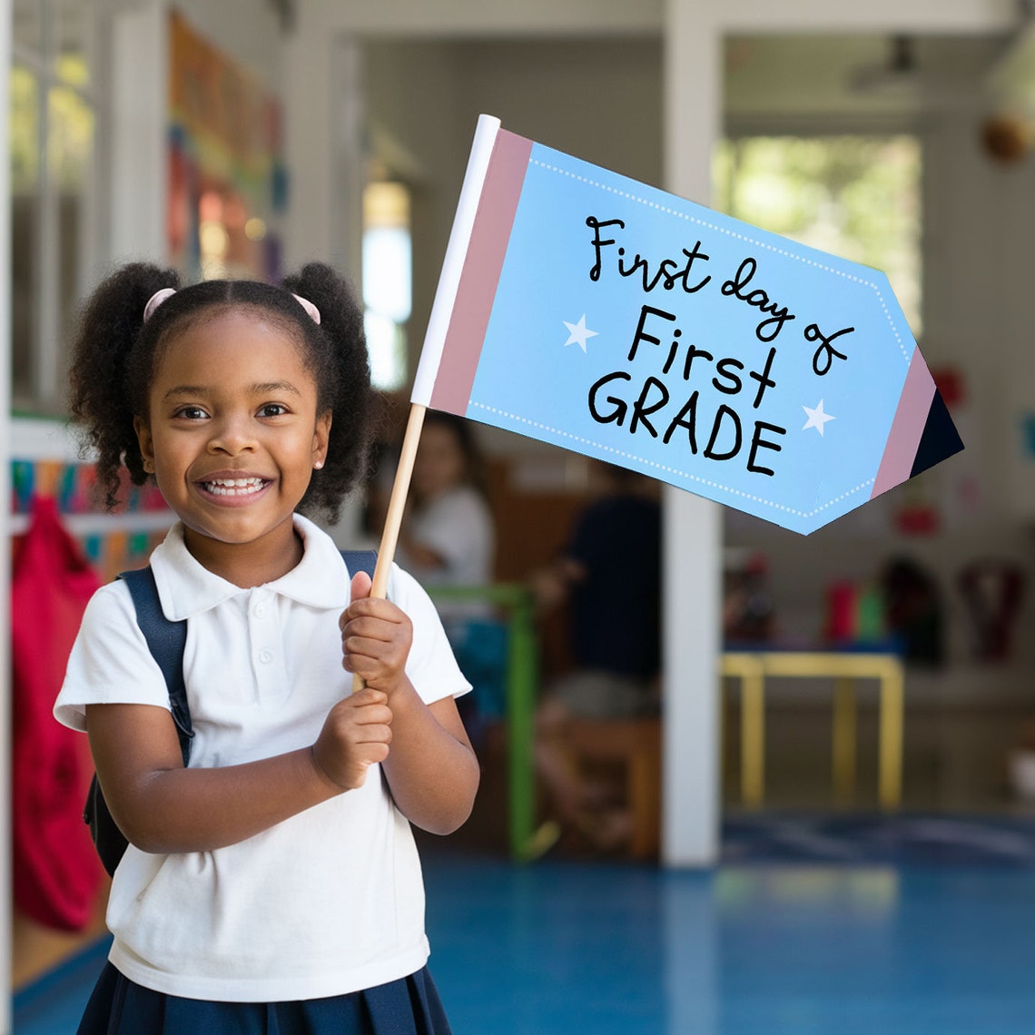 Printable First Day of School Flags Back to School Pennant Flags ...