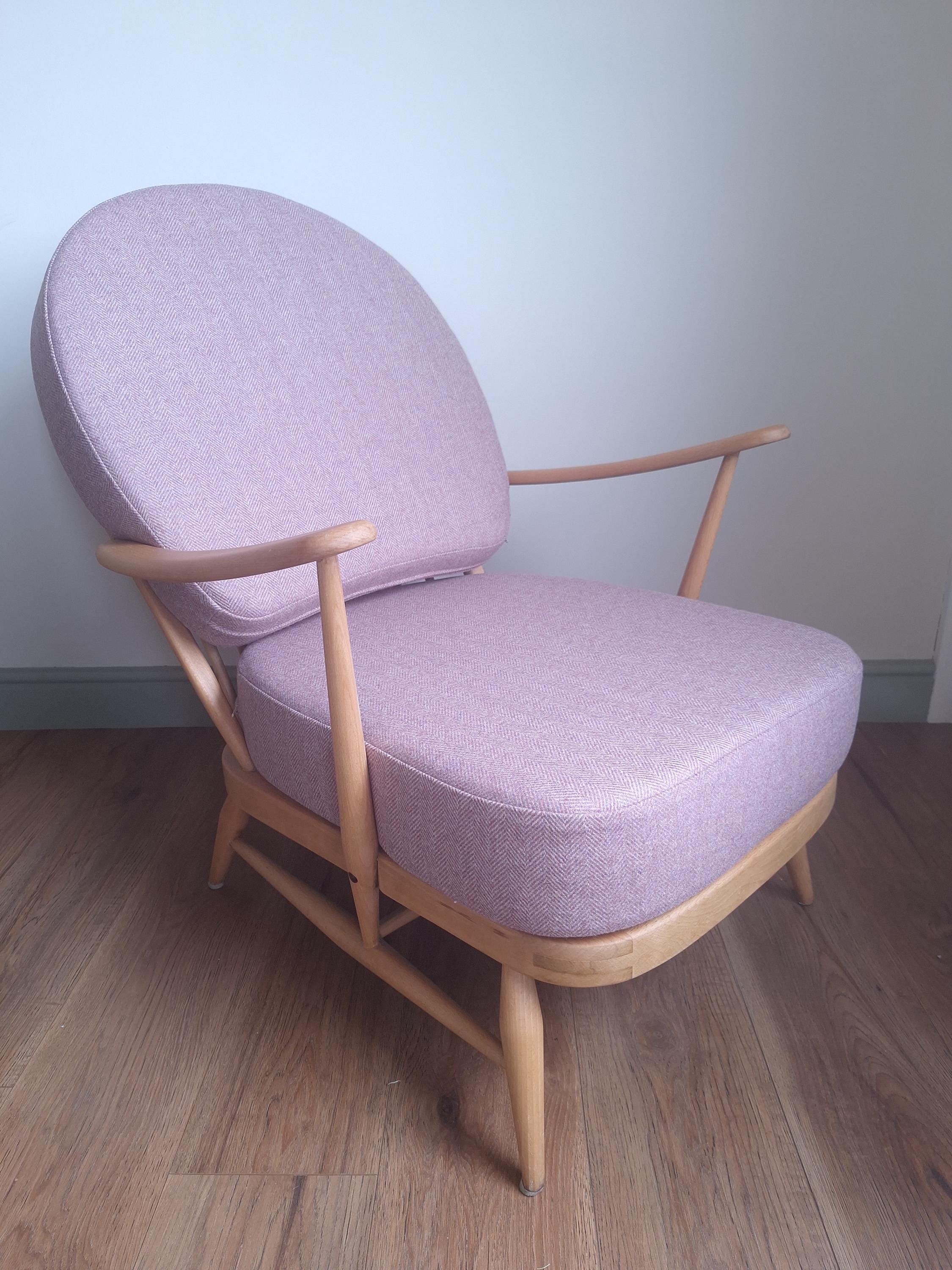 100% Wool ERCOL 203 Easy Chair Herringbone Cushions and Covers in ...