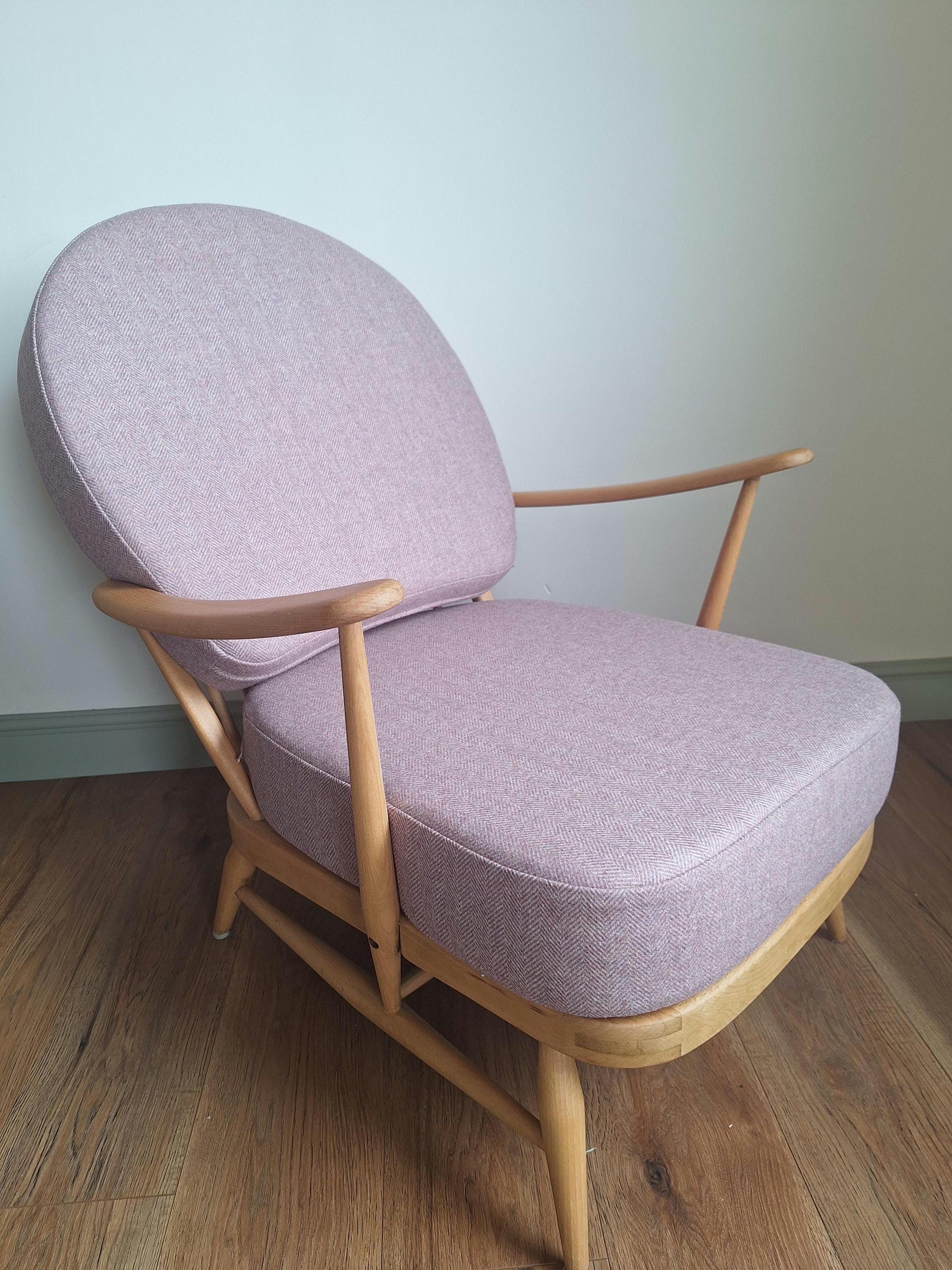 100% Wool ERCOL 203 Easy Chair Herringbone Cushions and Covers in ...
