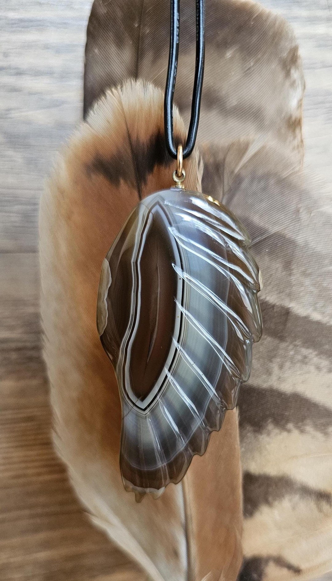 Lake Superior Agate Angel Wing Pendant Necklace by Mother Earth Agates ...