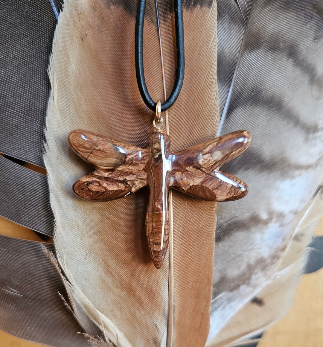 Biggs Picture Jasper Dragonfly Pendant Necklace by Mother Earth Agates ...