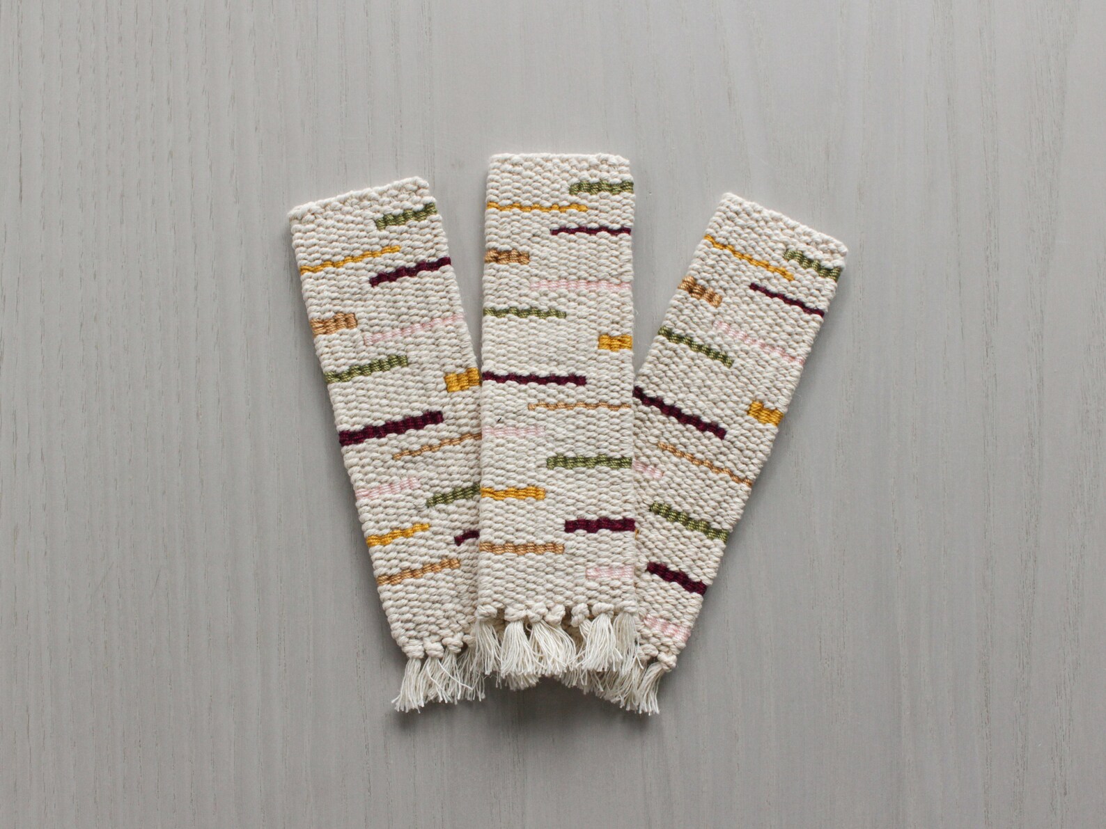 Hand Woven Bookmark Olive Green Deep Burgundy/purple | Etsy