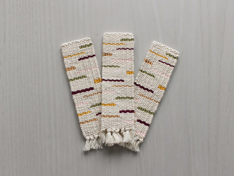 Hand Woven Bookmark Olive Green Deep Burgundy/purple - Etsy