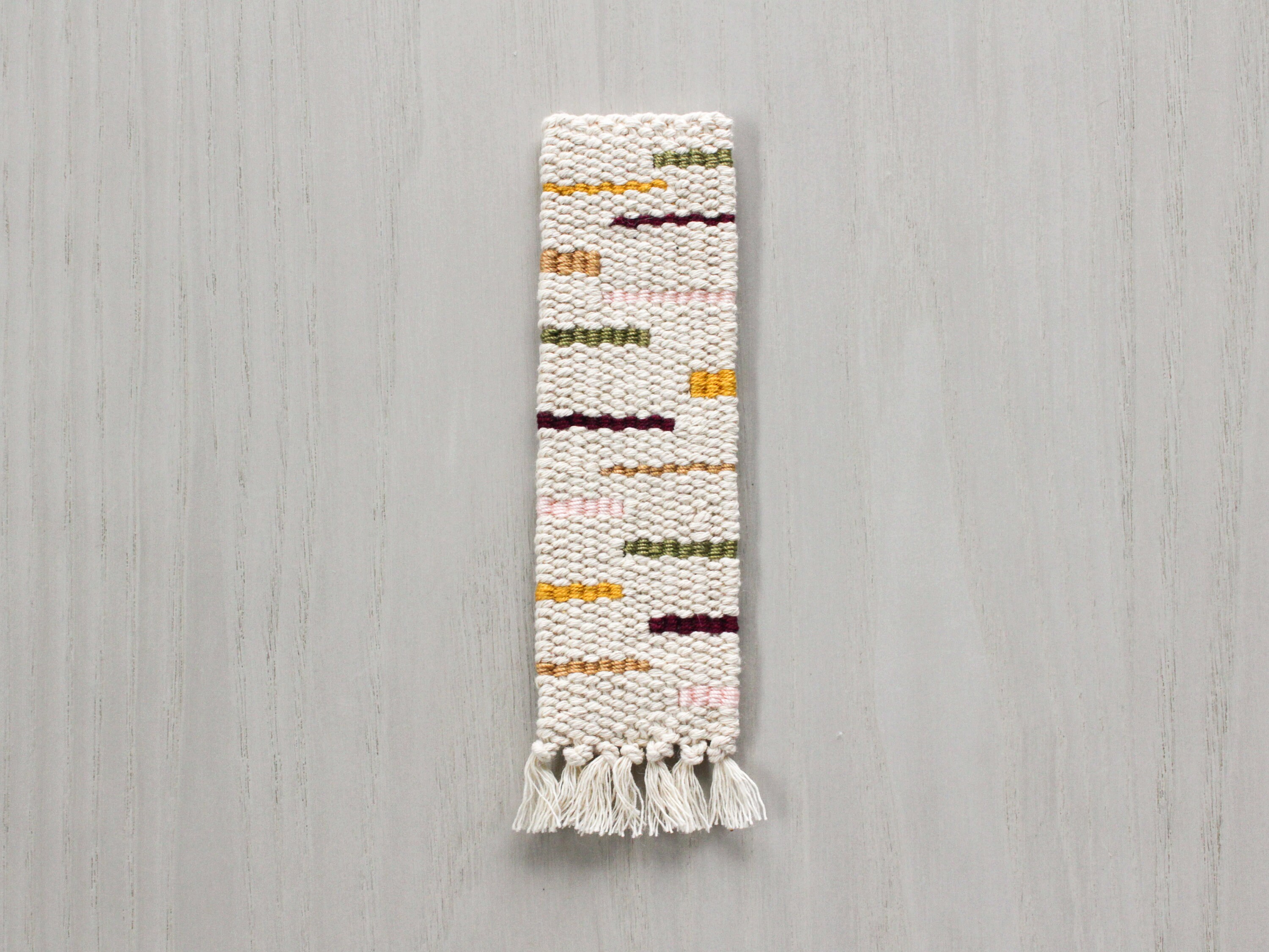 Hand Woven Bookmark Olive Green Deep Burgundy/purple | Etsy