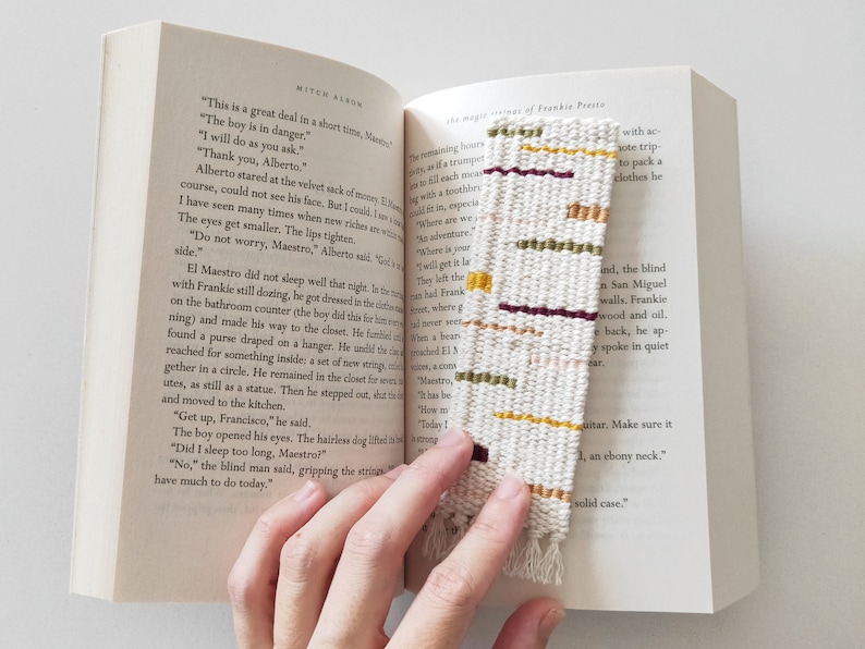 Hand Woven Bookmark Olive Green Deep Burgundy/purple - Etsy