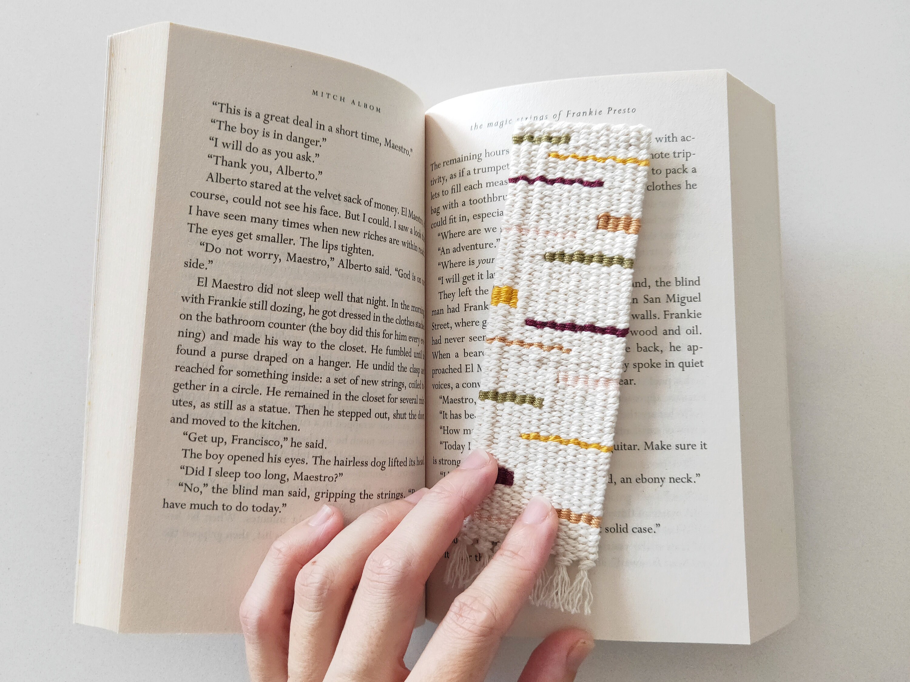 Hand Woven Bookmark - Olive Green, Deep Burgundy/purple, Peach, Yellow ...