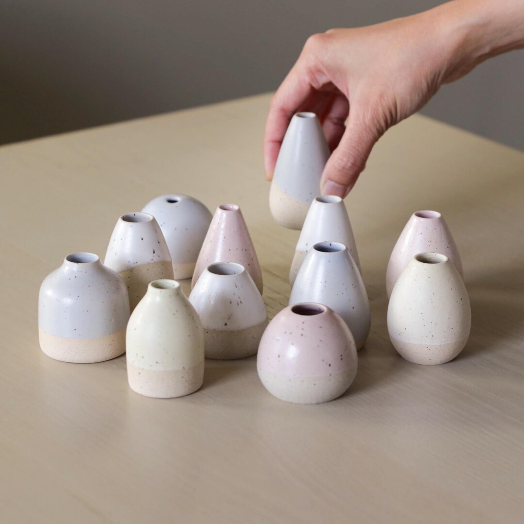Mini Ceramic Bud Vase - Small Speckled Vase - Handmade Modern Pottery ...