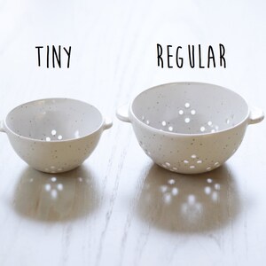Tiny Ceramic Colander/berry Bowl/strainer Speckled Pastel Handmade ...