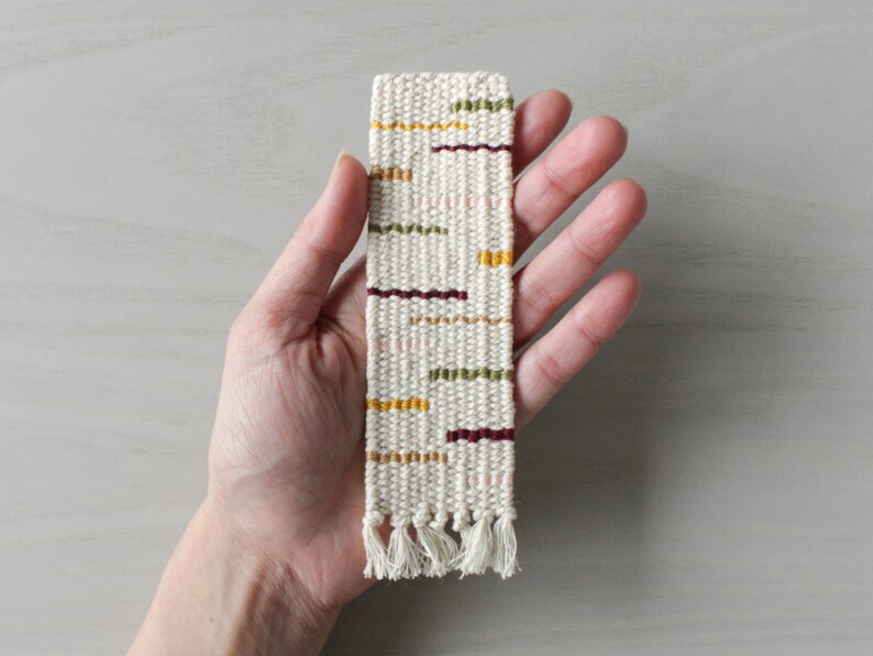 Hand Woven Bookmark Olive Green Deep Burgundy/purple - Etsy