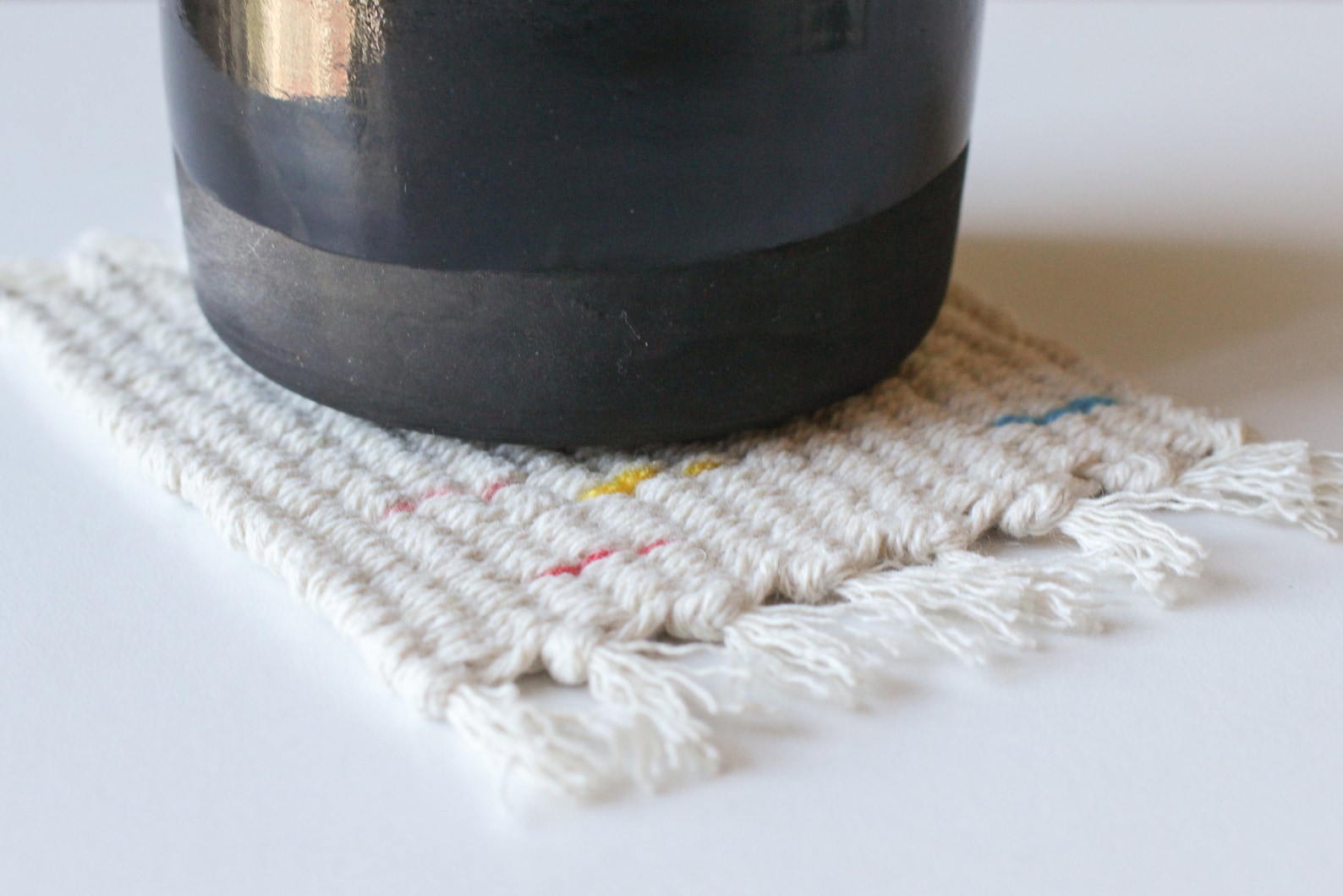 Confetti Hand Woven Coaster Set Handmade Colorful Cotton - Etsy