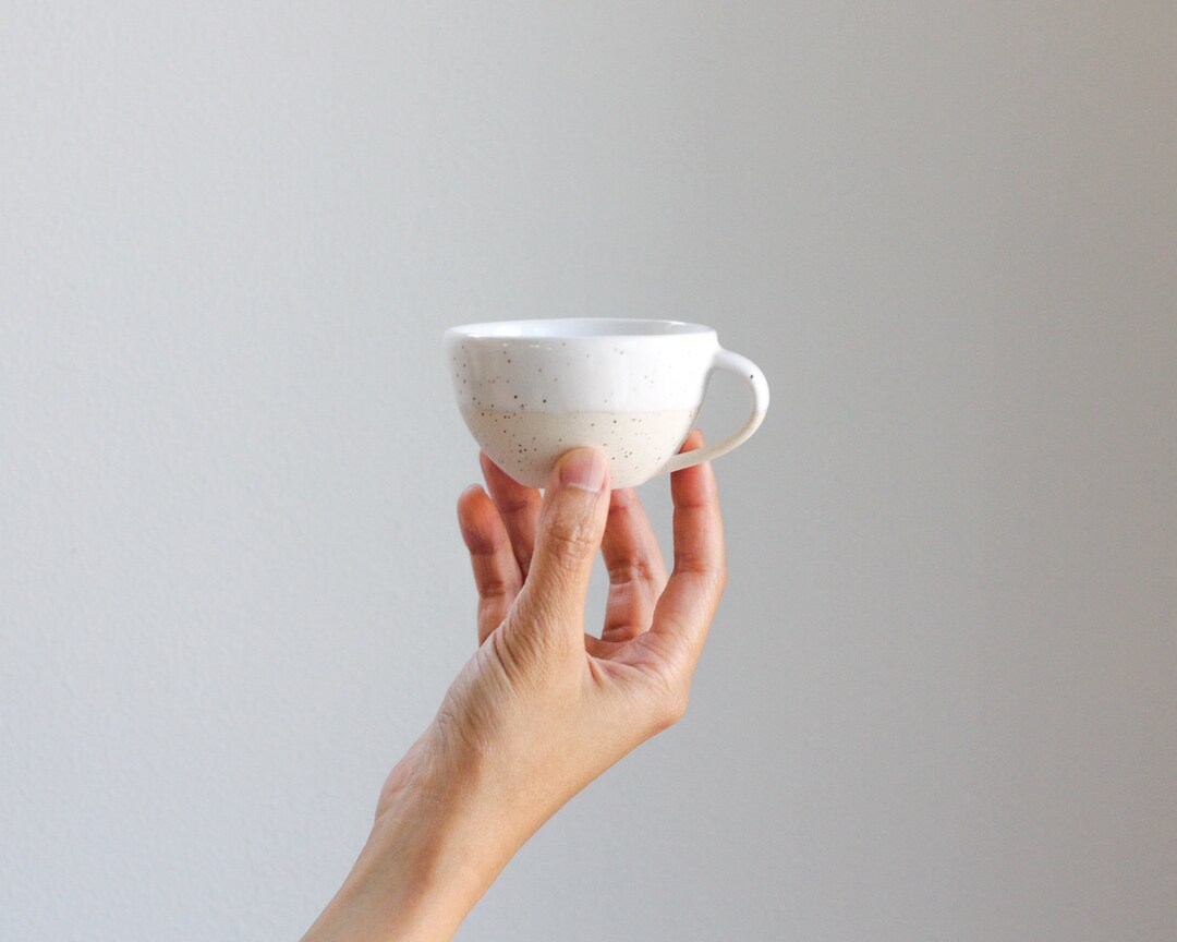 Small Ceramic Piccolo Mug White Handmade Ceramic Cup Double Espresso 4 ...