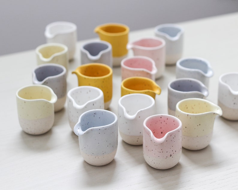 Mini Speckled Ceramic Pitcher/pourer/creamer Tiny Handmade - Etsy